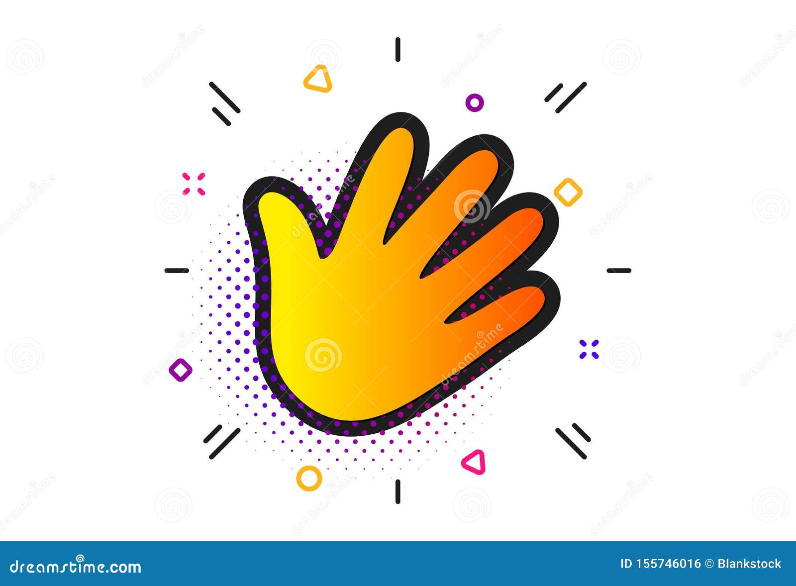 Hand Wave Icon. Palm Sign. Vector Stock Vector - Illustration of cursor ...