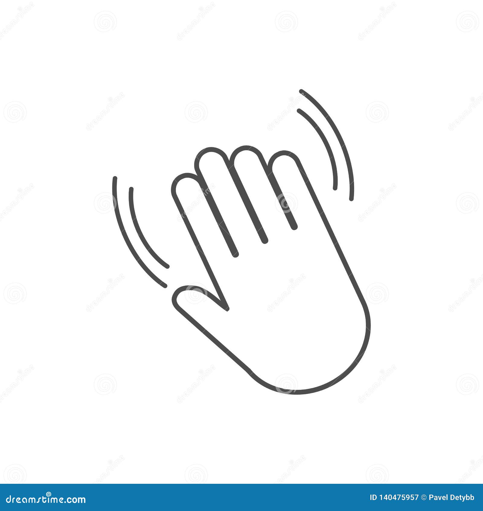 Hand Wave Icon. Vector Illustration, Flat Design Stock Illustration ...