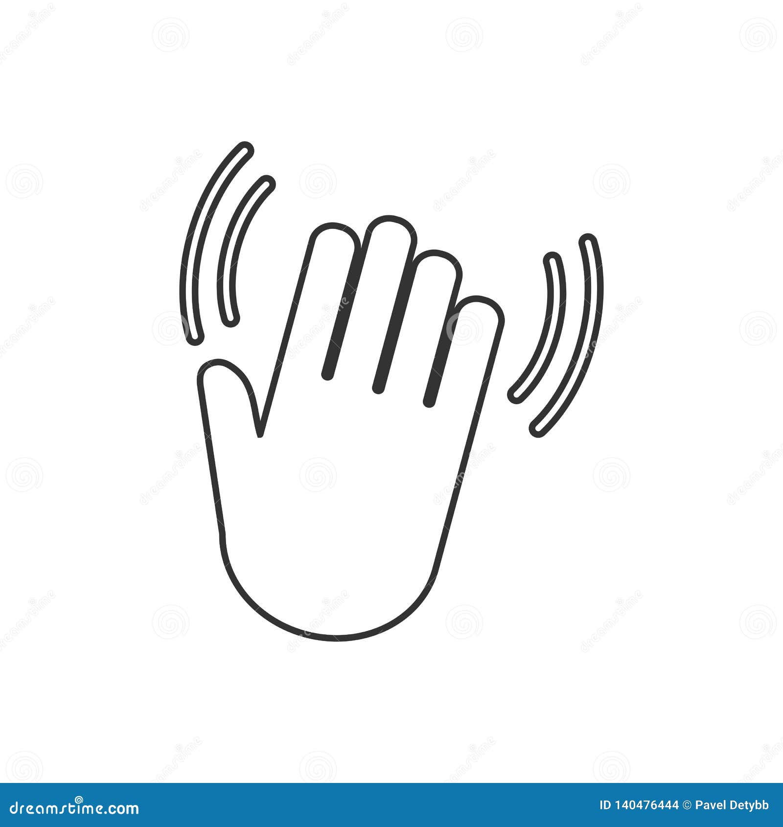 Hand Wave Icon. Vector Illustration, Flat Design Stock Illustration ...