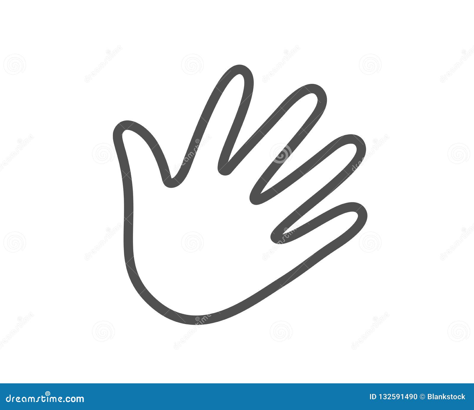 Hand Wave Line Icon. Palm Sign. Vector Stock Vector - Illustration of ...
