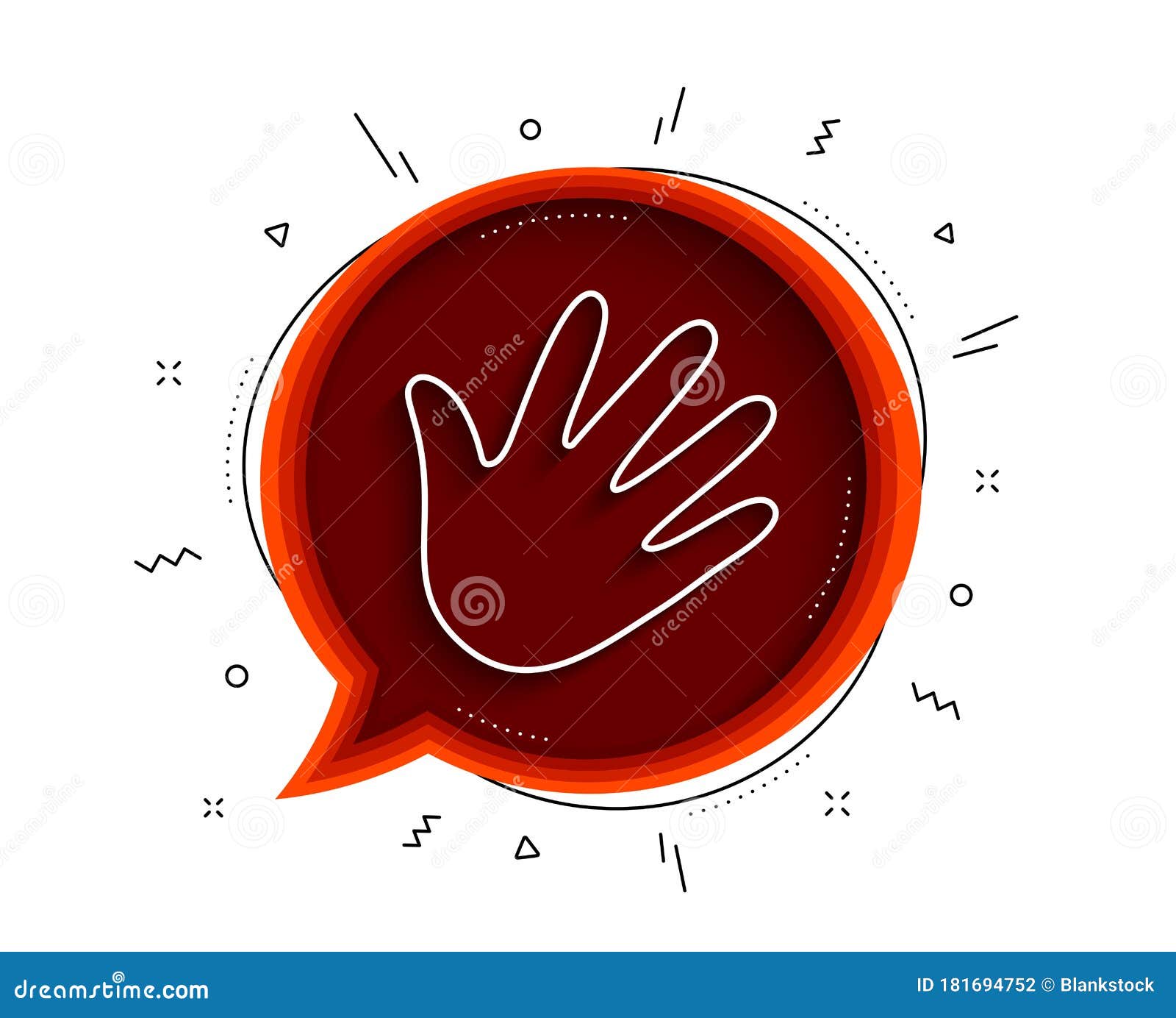 Hand Wave Line Icon. Palm Sign. Vector Stock Vector - Illustration of ...