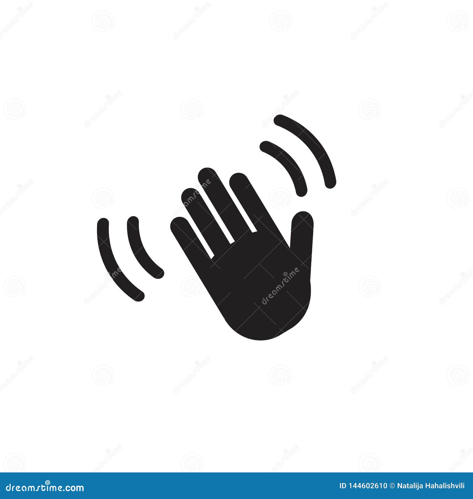 Hand Wave Waving Hi or Hello Gesture Line Art Vector Icon for Apps ...