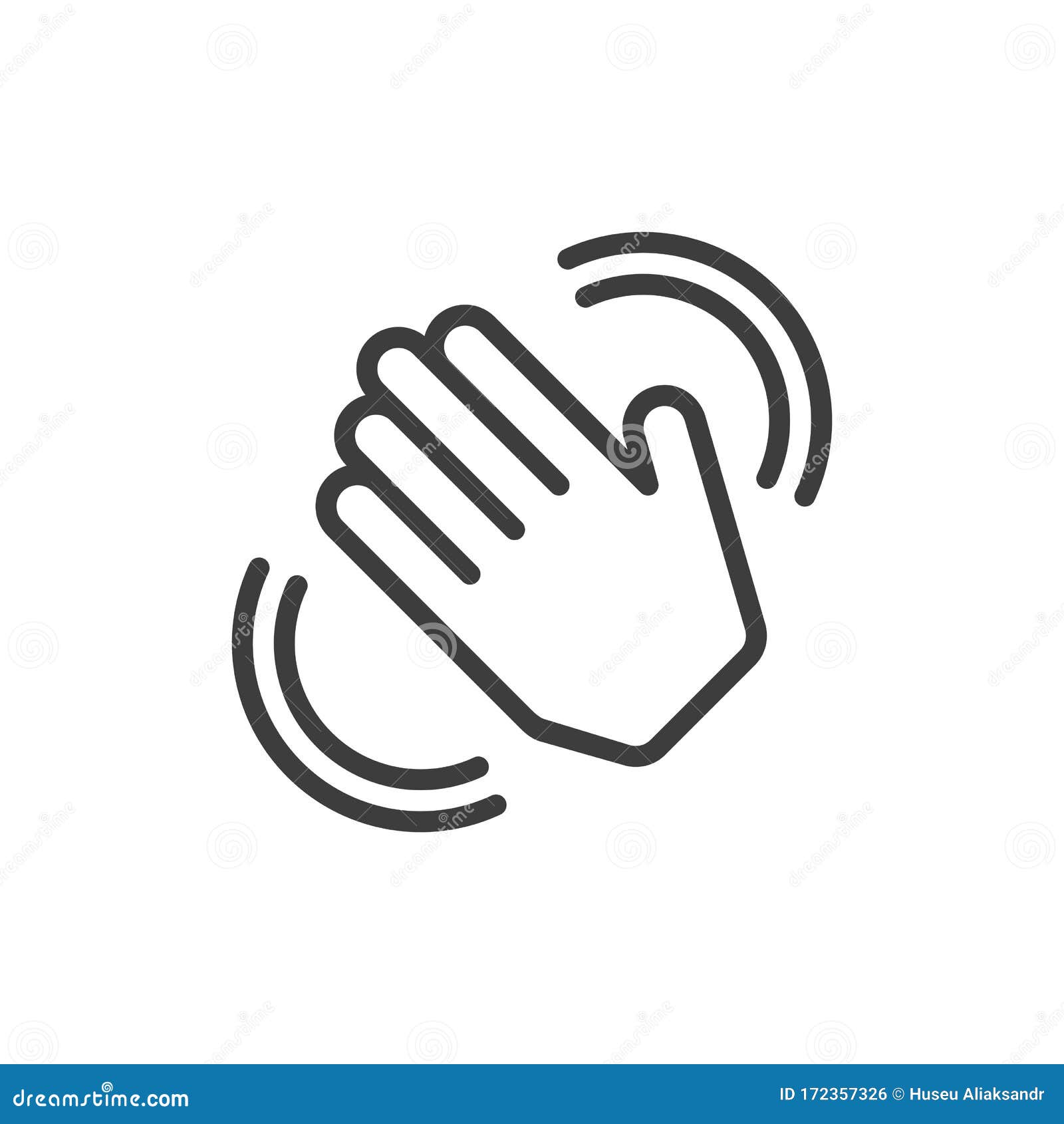 Hand waving vector icon. stock vector. Illustration of emoticon - 172357326