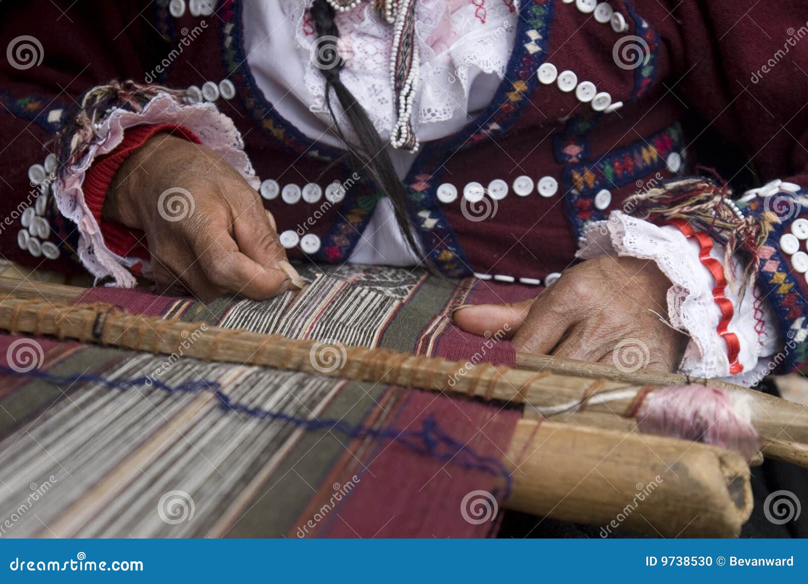 Hand weaving stock photo. Image of ancient, crochet, wool - 9738530