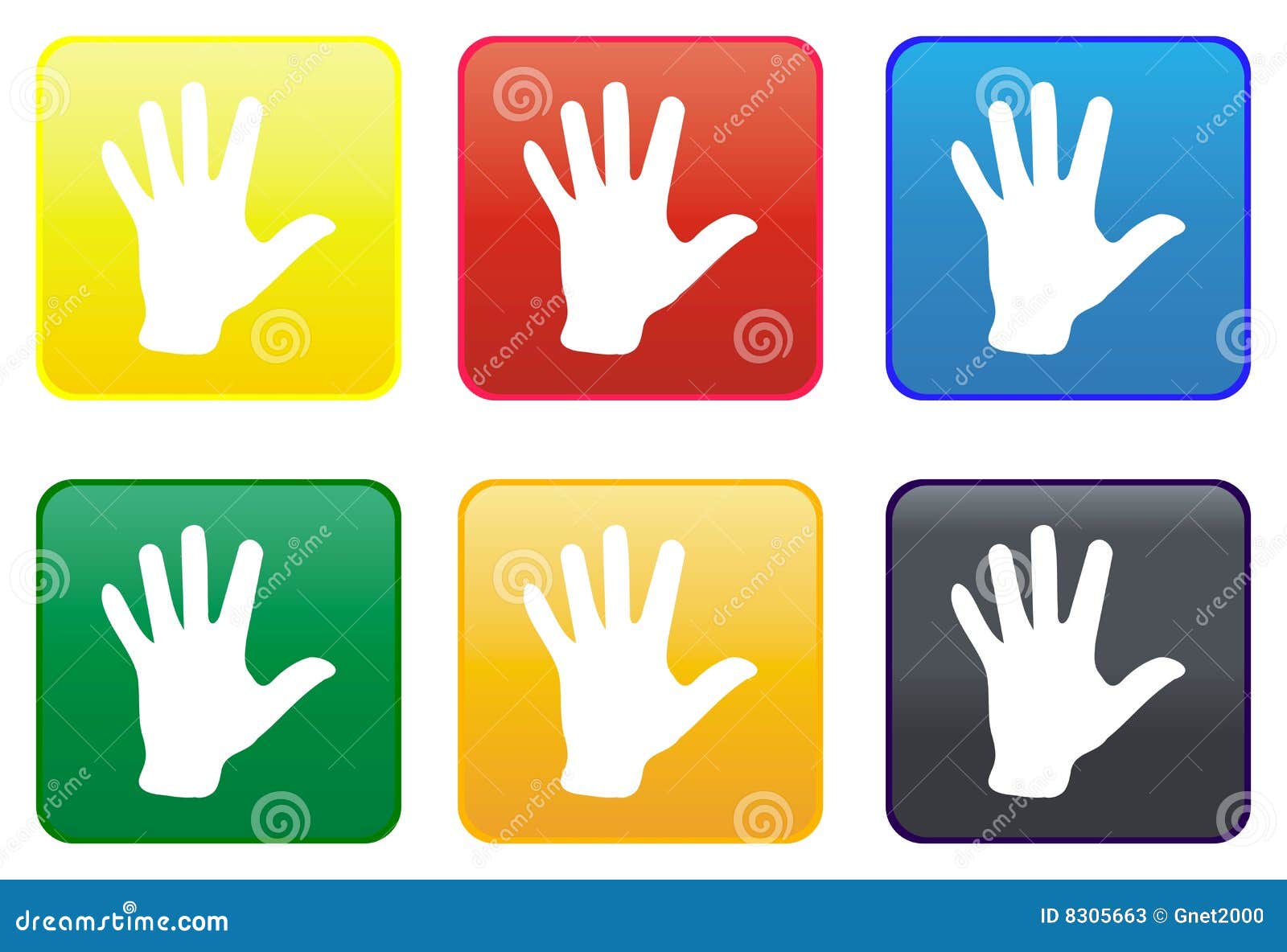 Hand web button stock vector. Illustration of black, track - 8305663