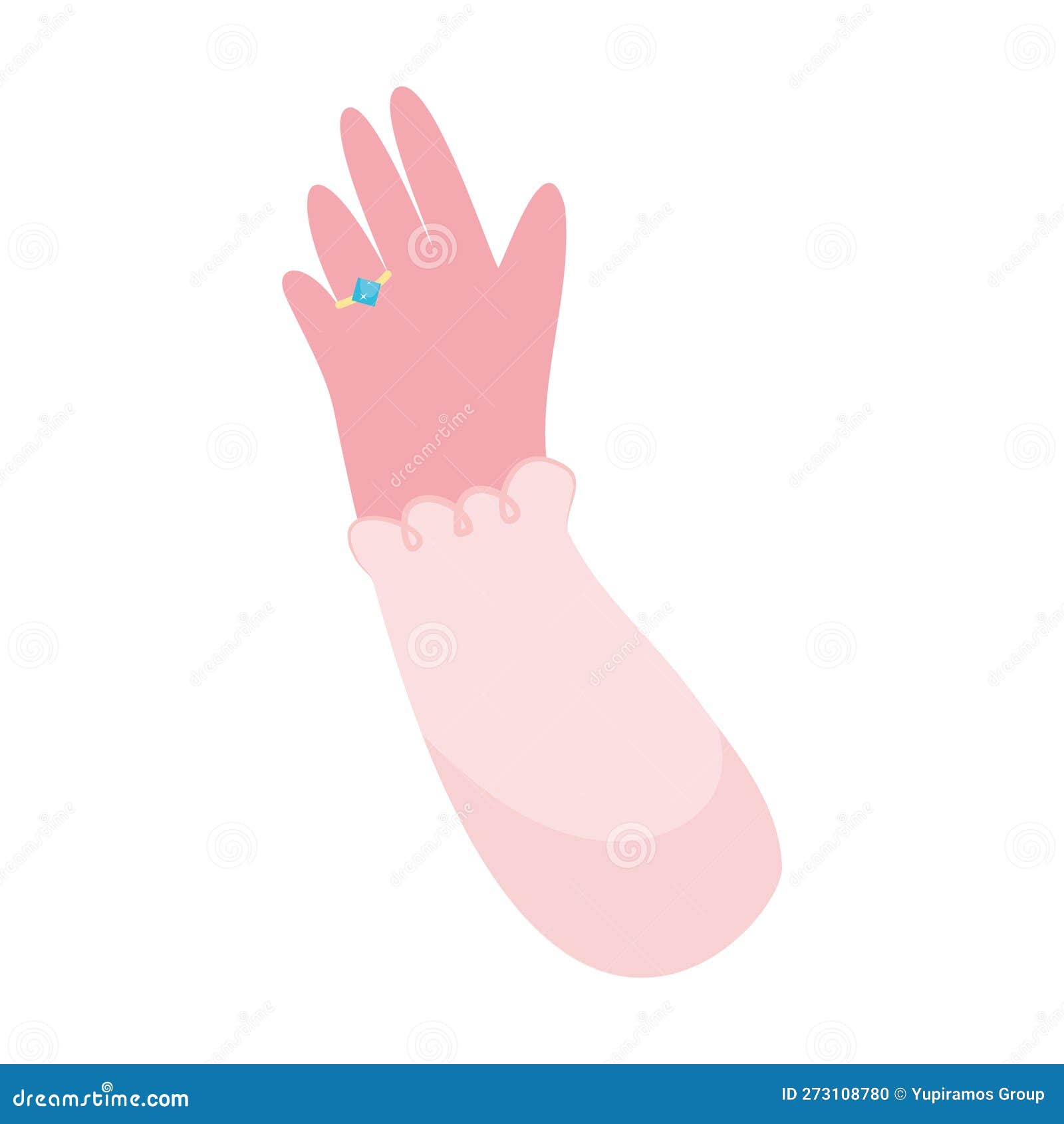 Hand with wedding ring stock vector. Illustration of woman - 273108780