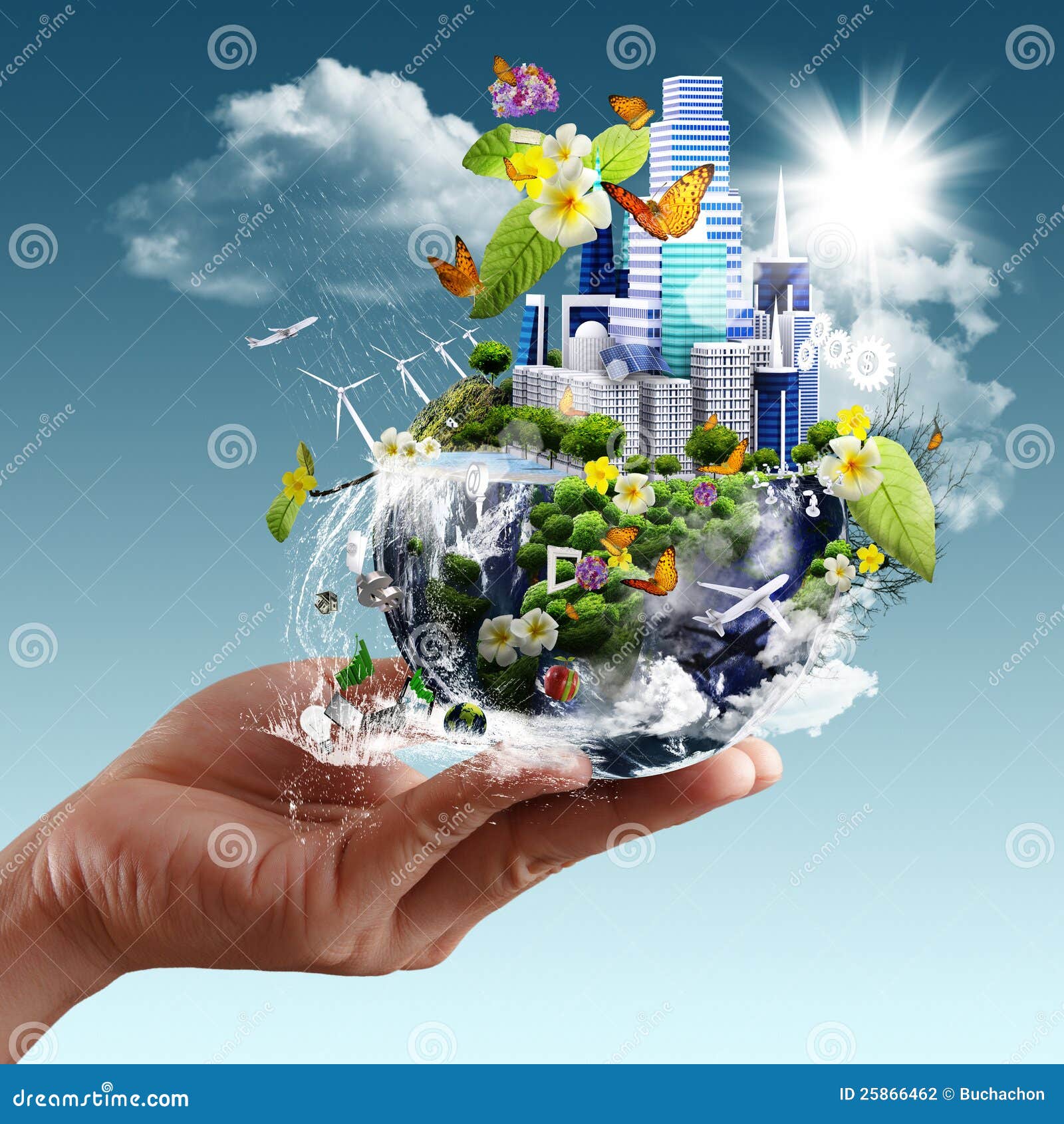 Hand, Welche Die Halbe Erde Anhält Stockfoto - Bild von auslegung ...