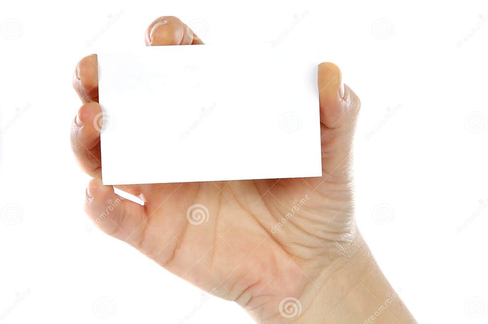 Hand whit a card stock image. Image of employment, gesture - 4523545