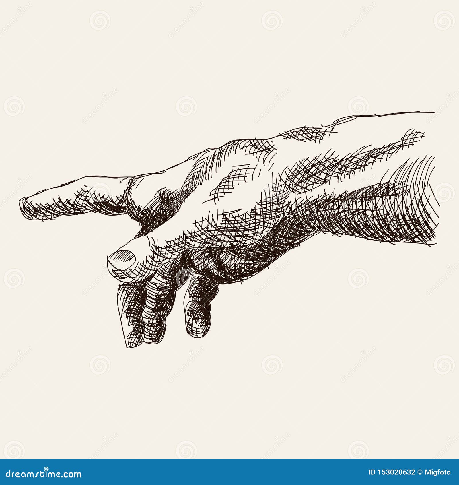 Hand on a White Background. Stock Vector - Illustration of element ...