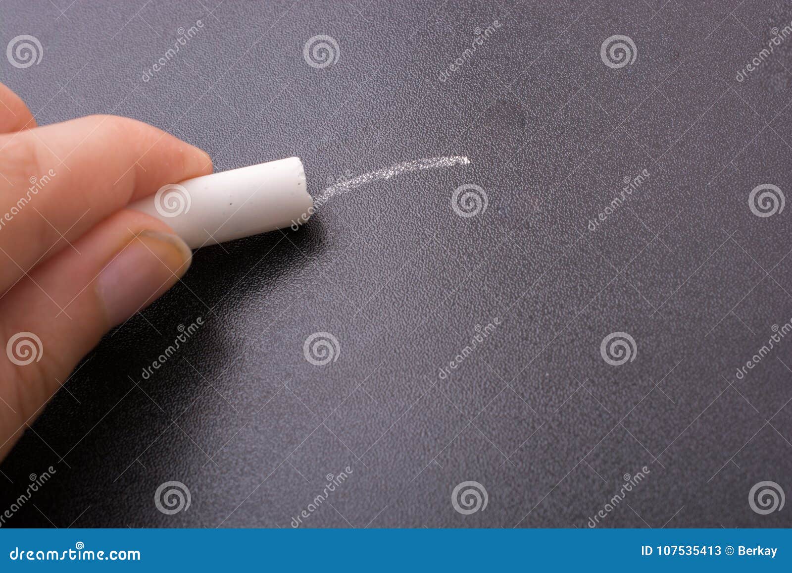 Hand with White Chalk and Black Board Stock Image - Image of classroom ...