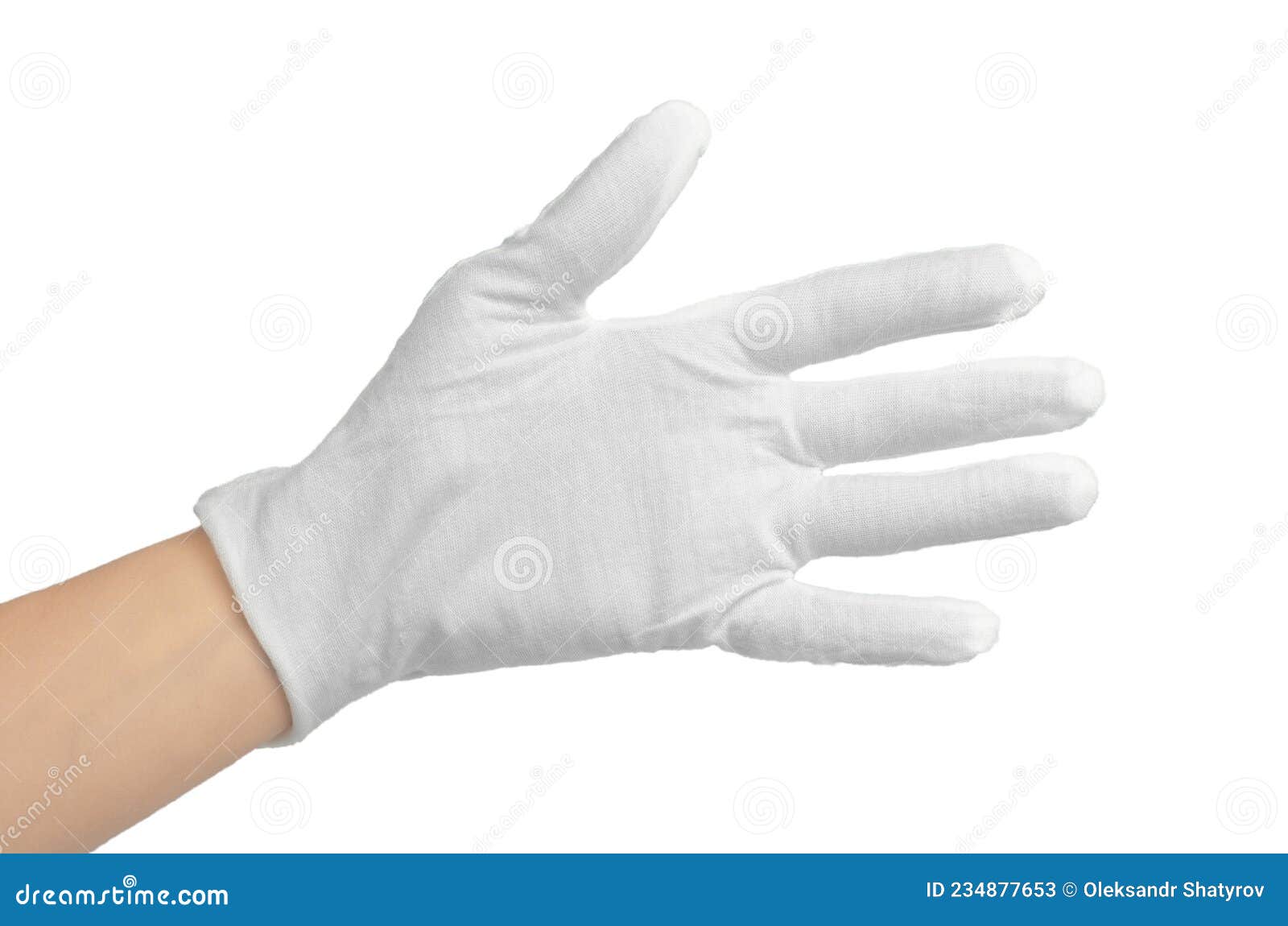 Hand in a White Glove. Cloth Gloves on the Hand Stock Image - Image of ...