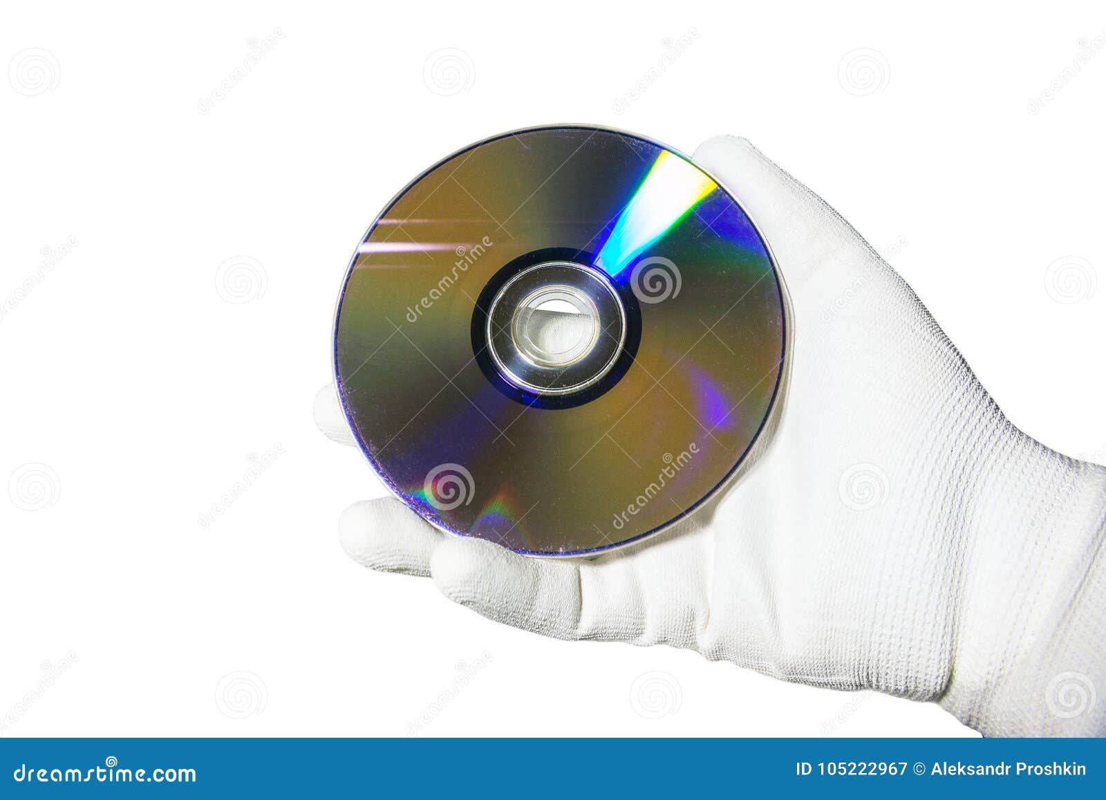 Hand in a White Glove Holding the Compact Disc CD Stock Image - Image ...