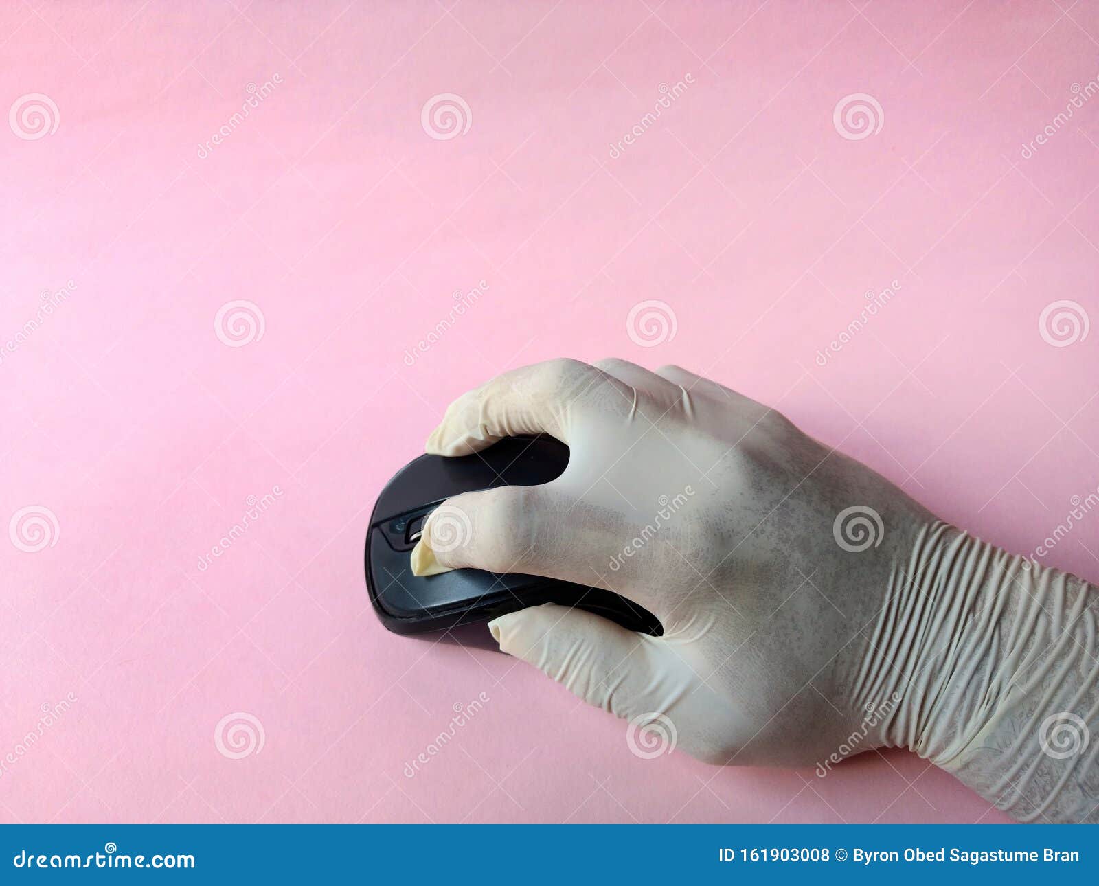 Hand with White Latex Glove Using a Computer Mouse in a Laboratory on ...