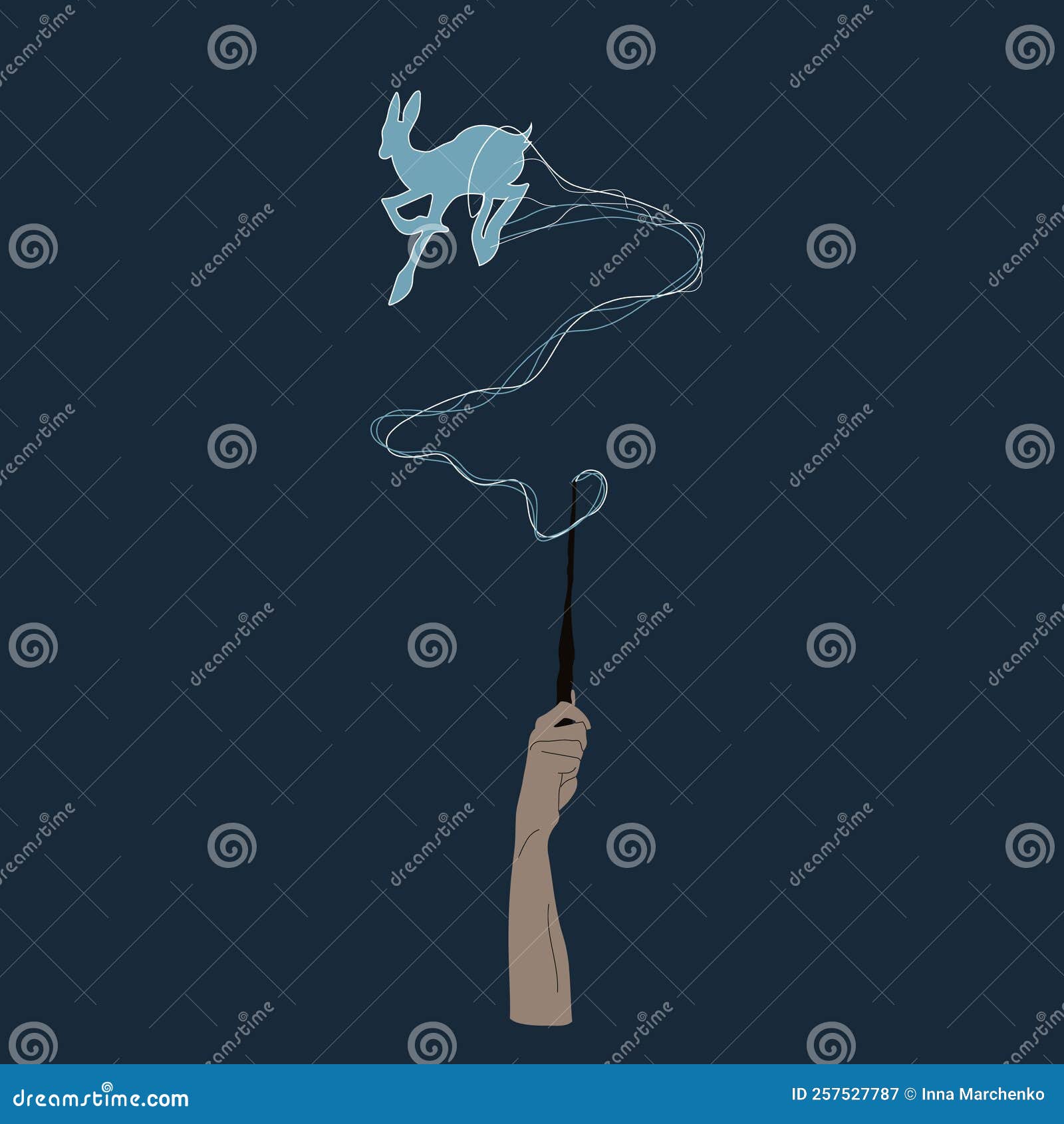 A Hand Wields a Magic Wand. Protection Spell Stock Illustration ...