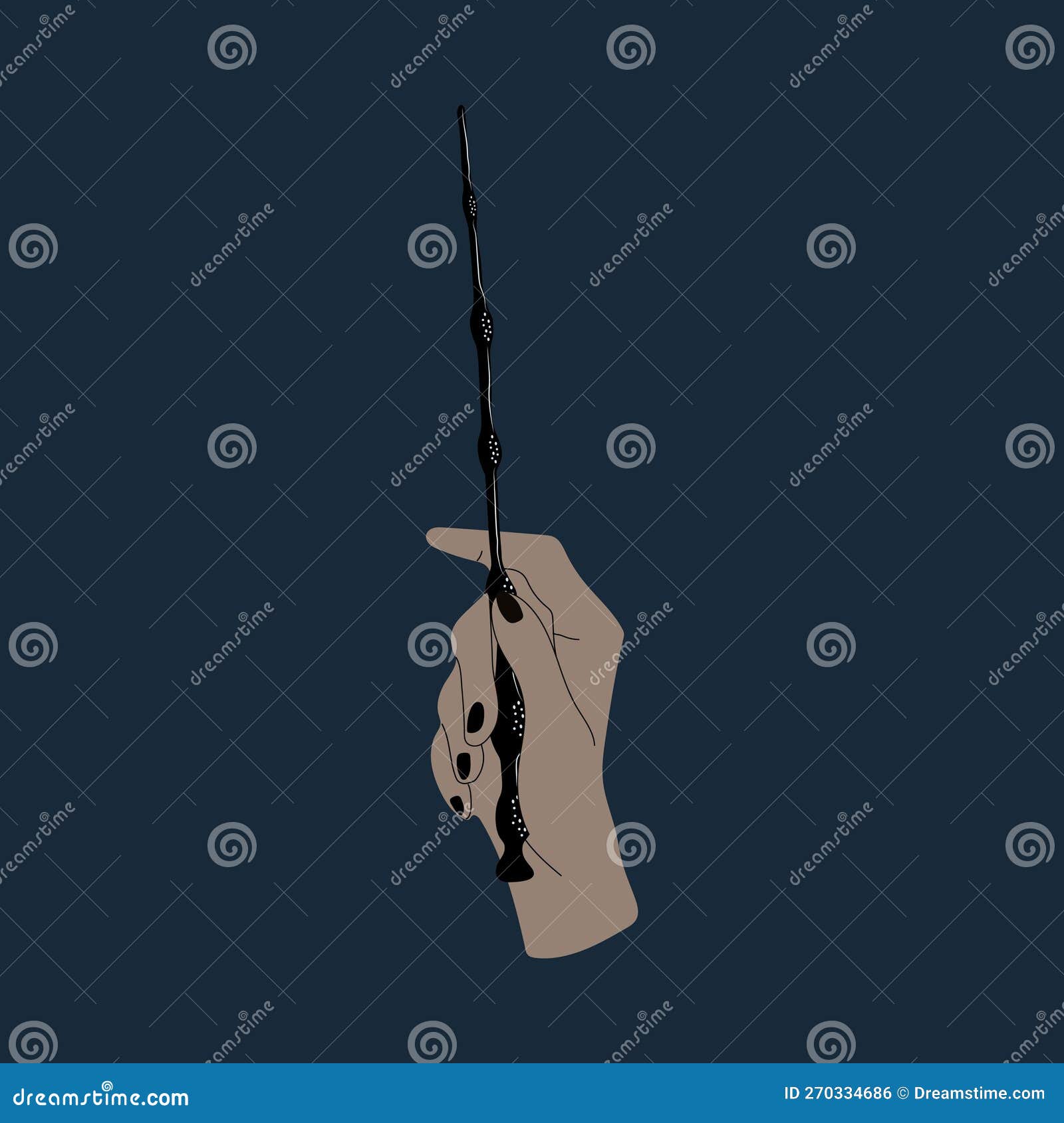 A Hand Wields A Magic Wand. Vector In Cartoon Style. | CartoonDealer ...