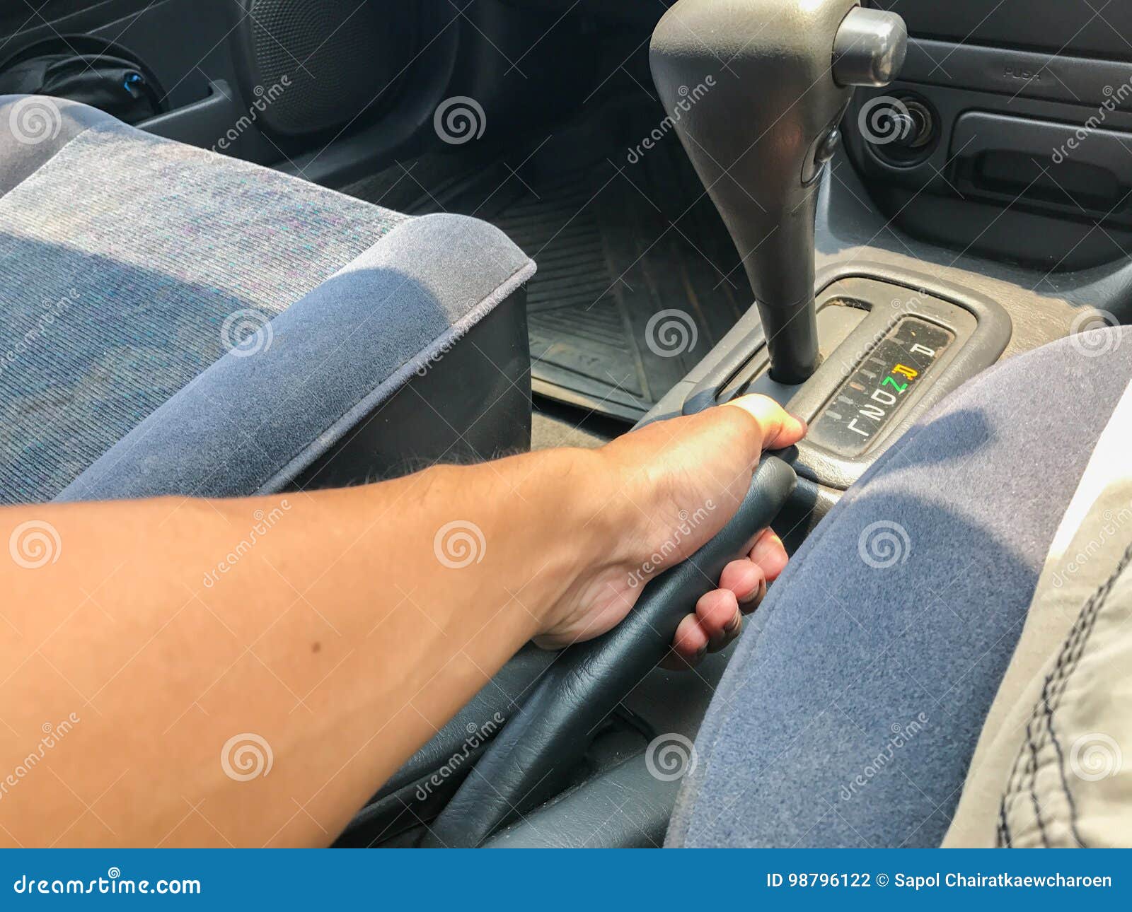 Hand Will Try Pull Hand Break Stock Photo - Image of drive, closeup ...