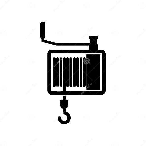 Hand winch icon stock vector. Illustration of winch - 144050131
