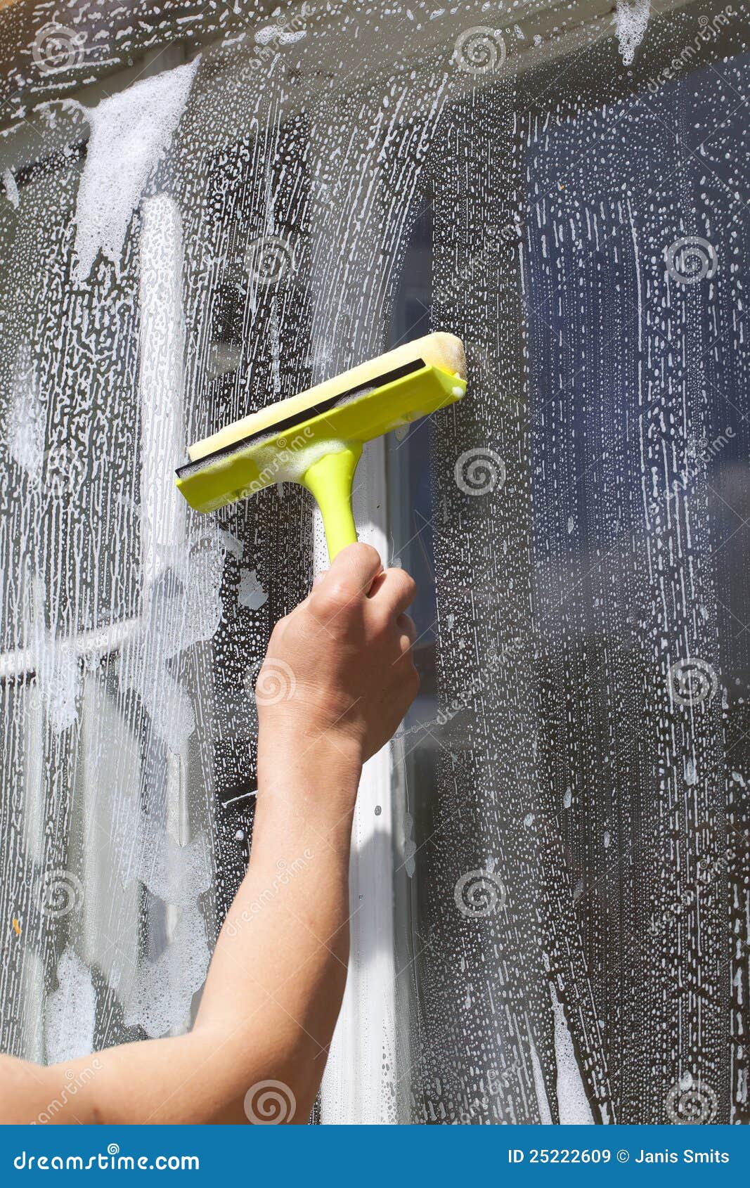 Hand and window. stock image. Image of housework, yellow - 25222609