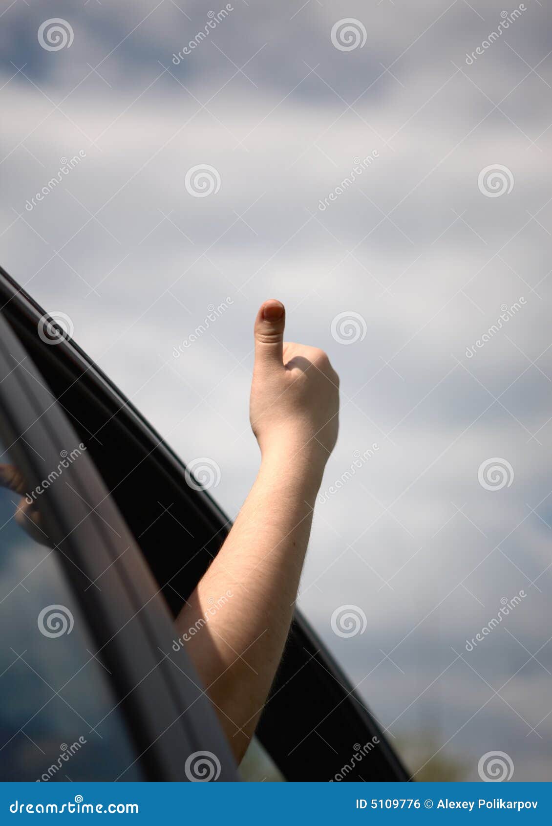 Hand from window of car stock photo. Image of greeting - 5109776