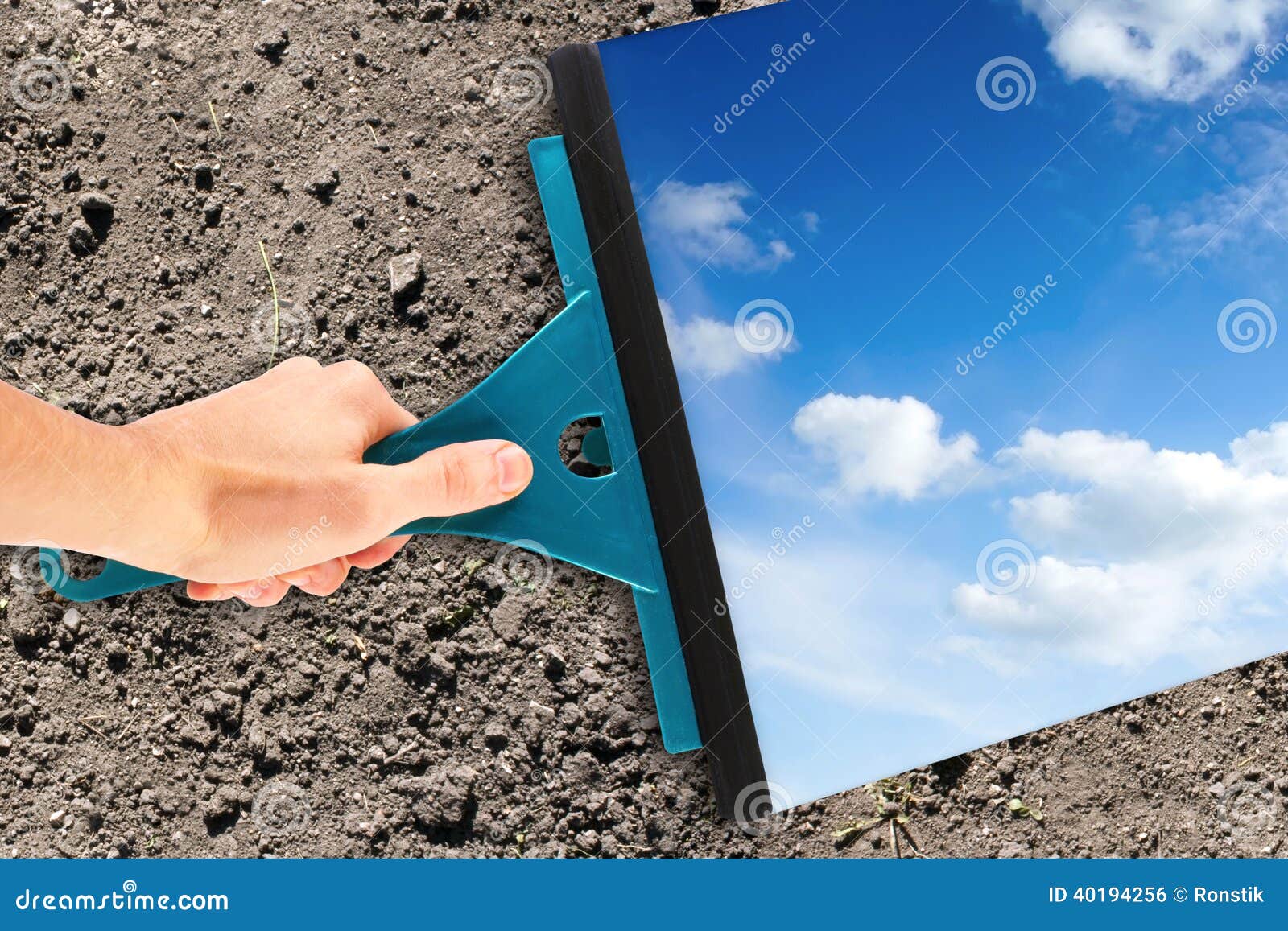 Hand with Window Cleaning Tool Stock Photo - Image of hand, dirt: 40194256
