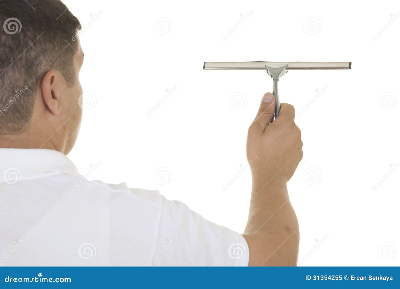 Hand with Window Cleaning Tool Stock Image - Image of human, white ...