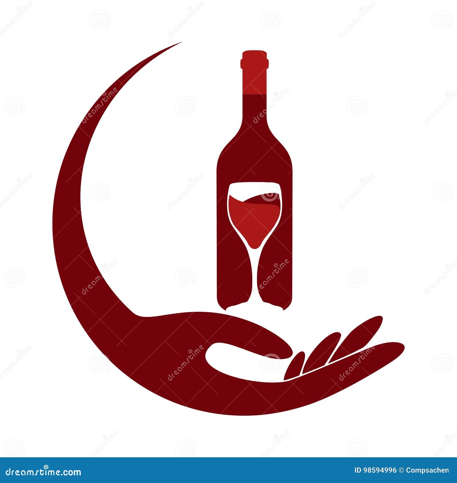 Hand with Wine Bottle and Glass, Wine and Restaurant Logo Stock Vector ...