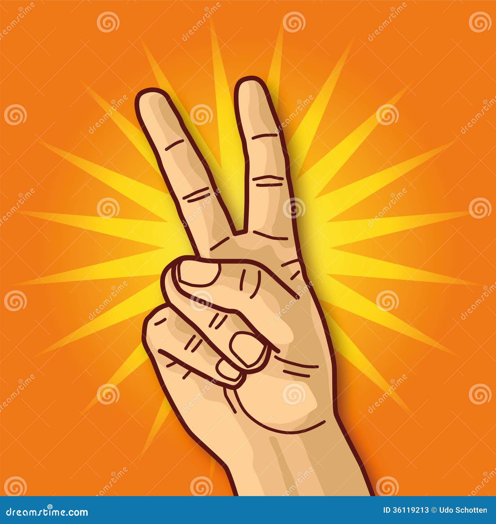 Hand, winner and victory stock vector. Illustration of finger - 36119213