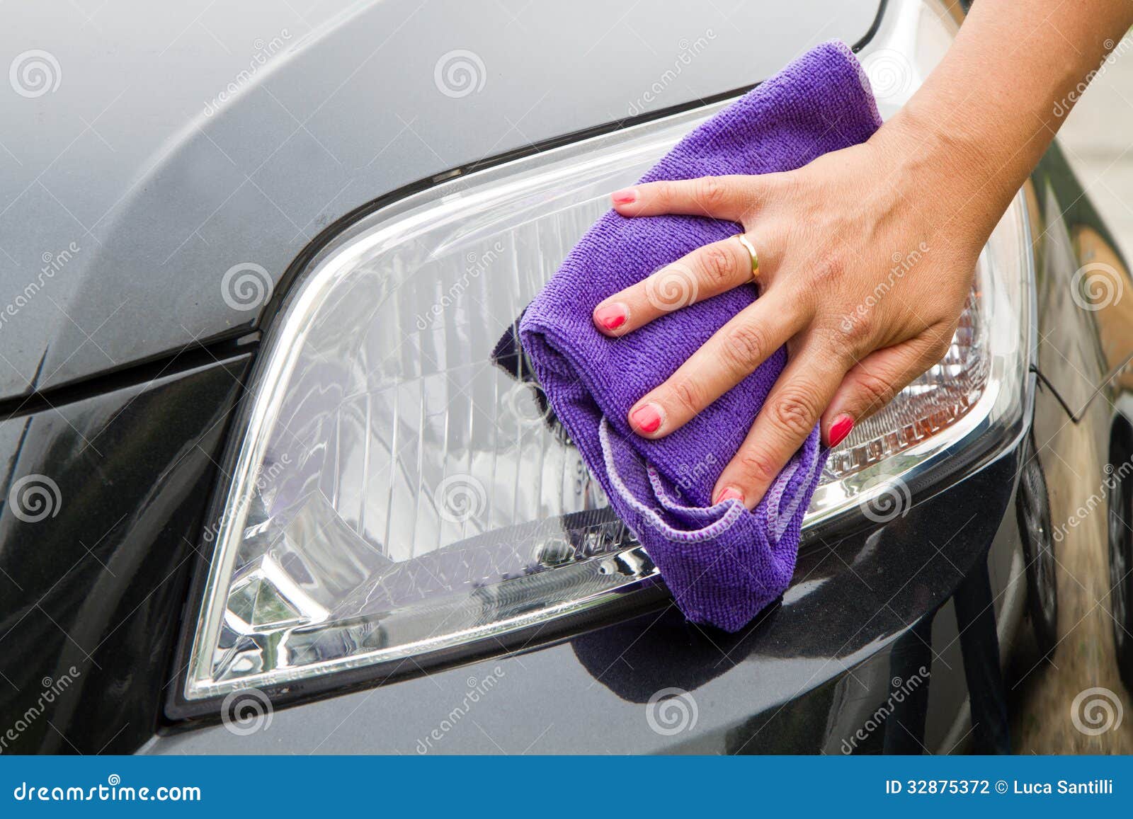 Hand with a Wipe the Car Polishing Stock Photo - Image of housework ...