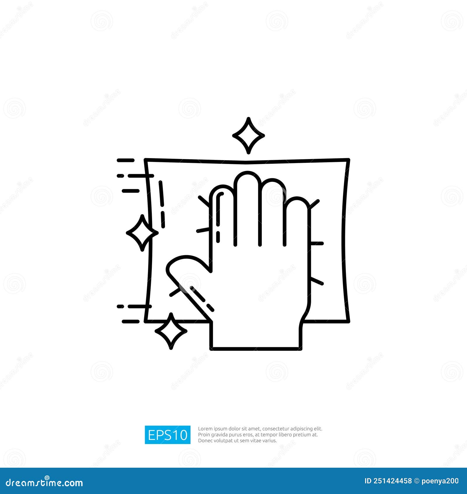 Hand Wiping with Cloth Vector Icon Stock Vector - Illustration of icon ...