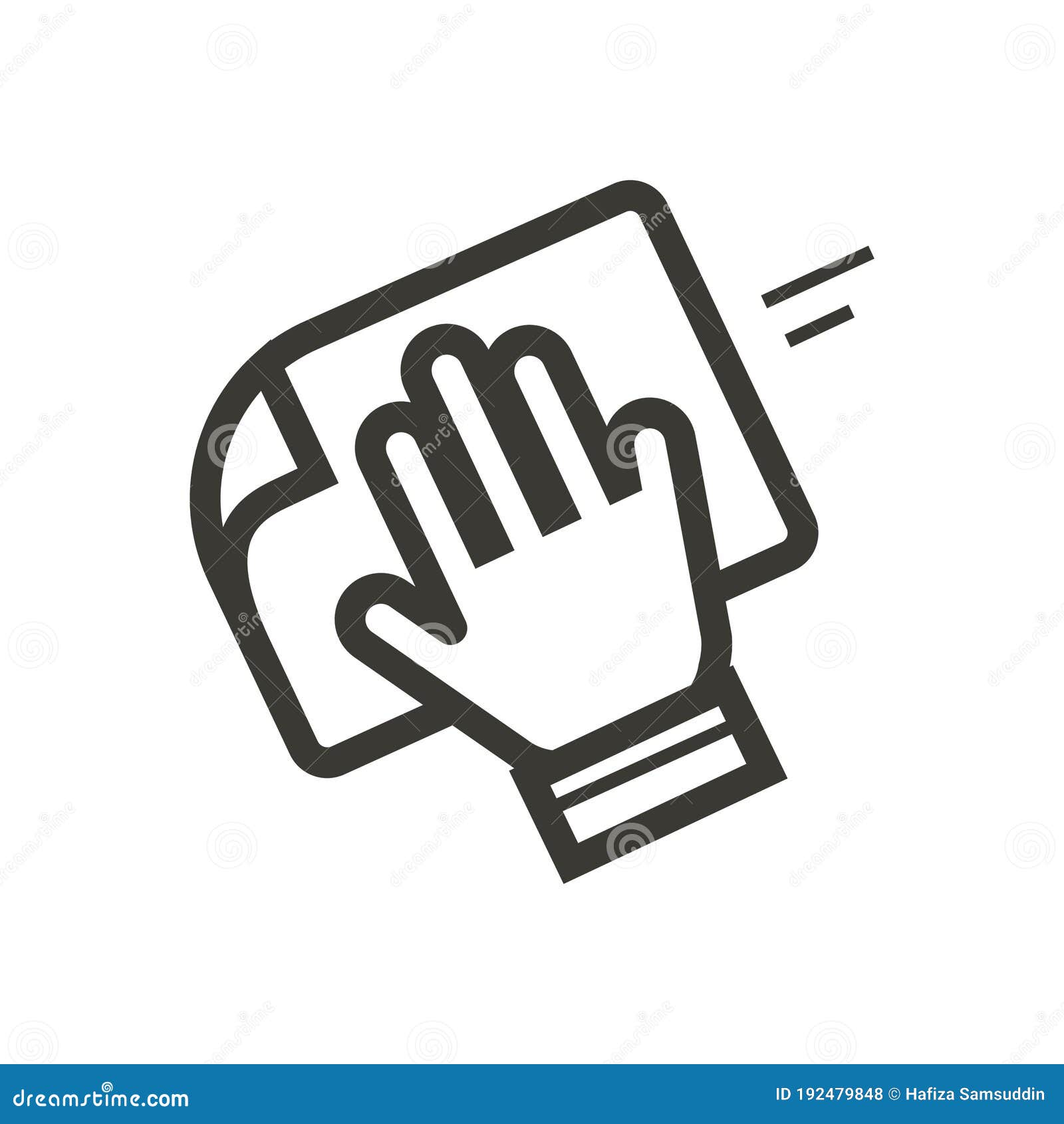 Hand Wiping with Cloth. Vector Illustration Decorative Design Stock ...