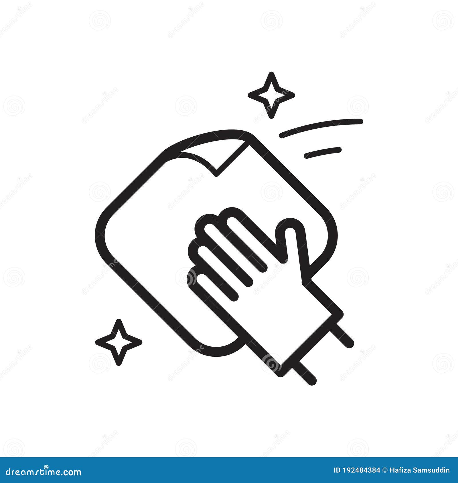 Hand Wiping with Cloth. Vector Illustration Decorative Design Stock ...