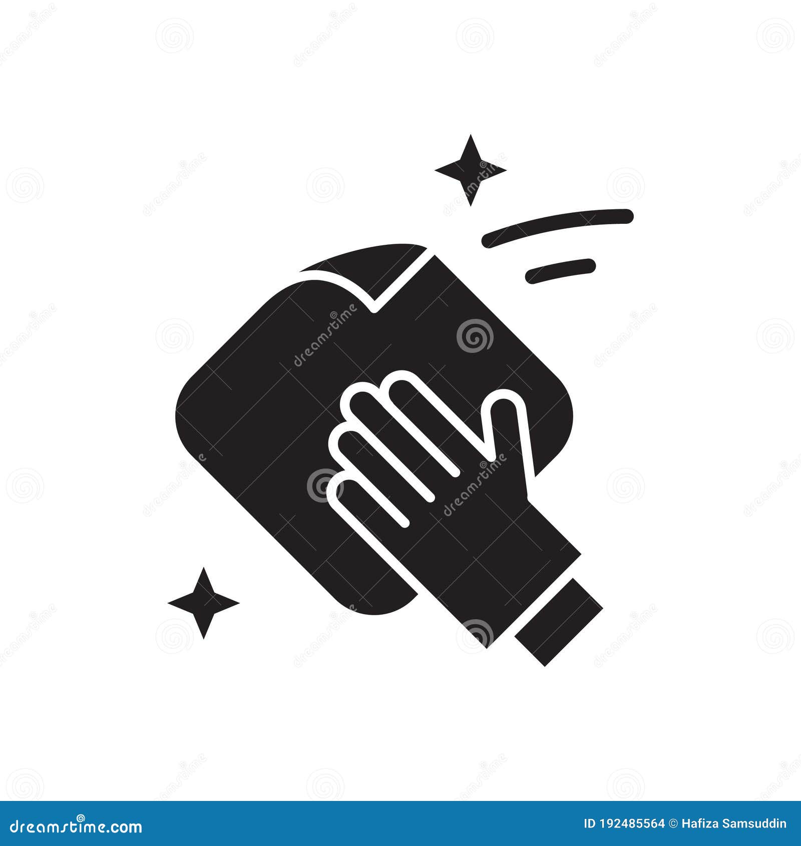 Hand Wiping with Cloth. Vector Illustration Decorative Design Stock ...
