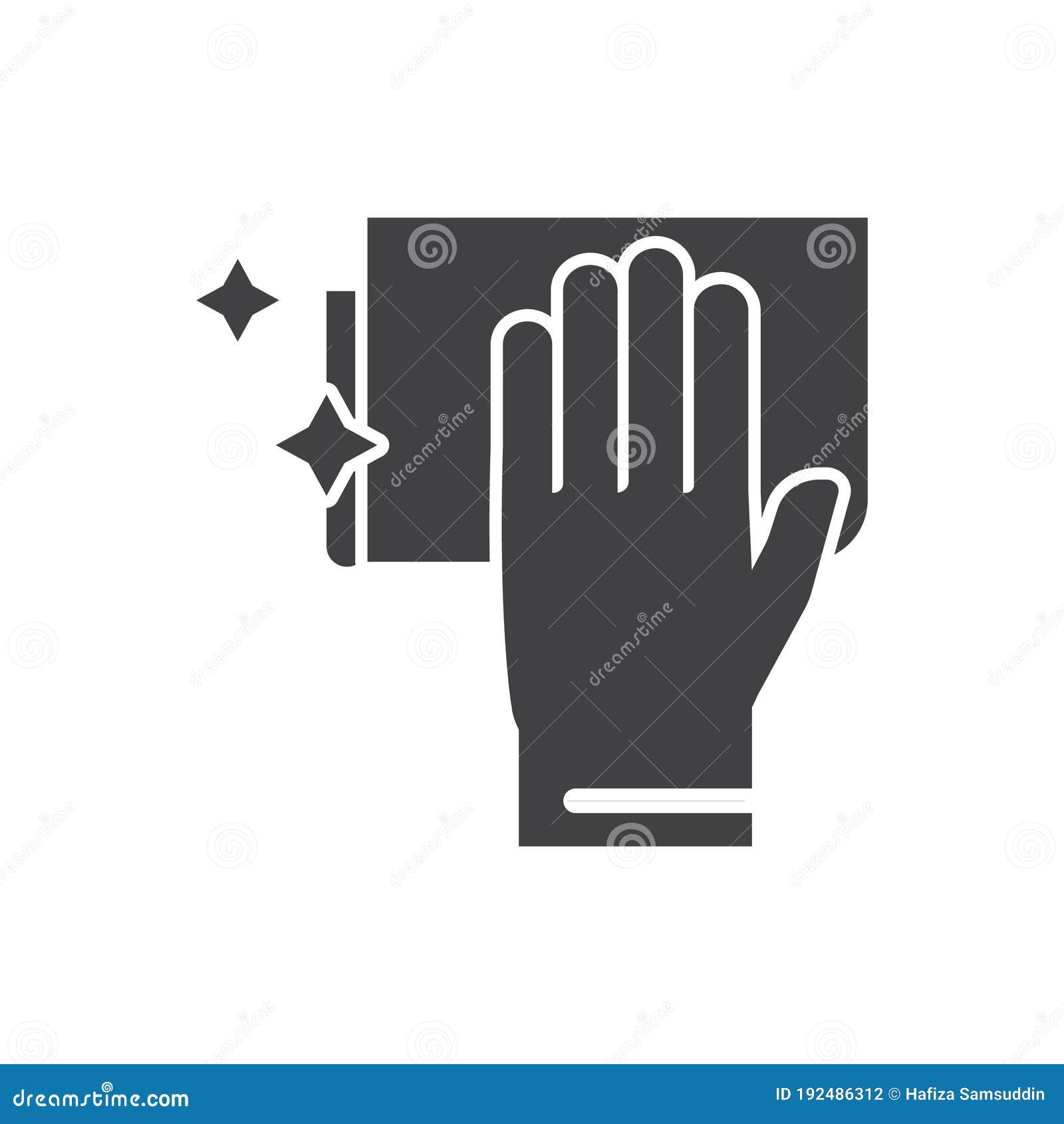 Hand Wiping with Cloth. Vector Illustration Decorative Design Stock ...