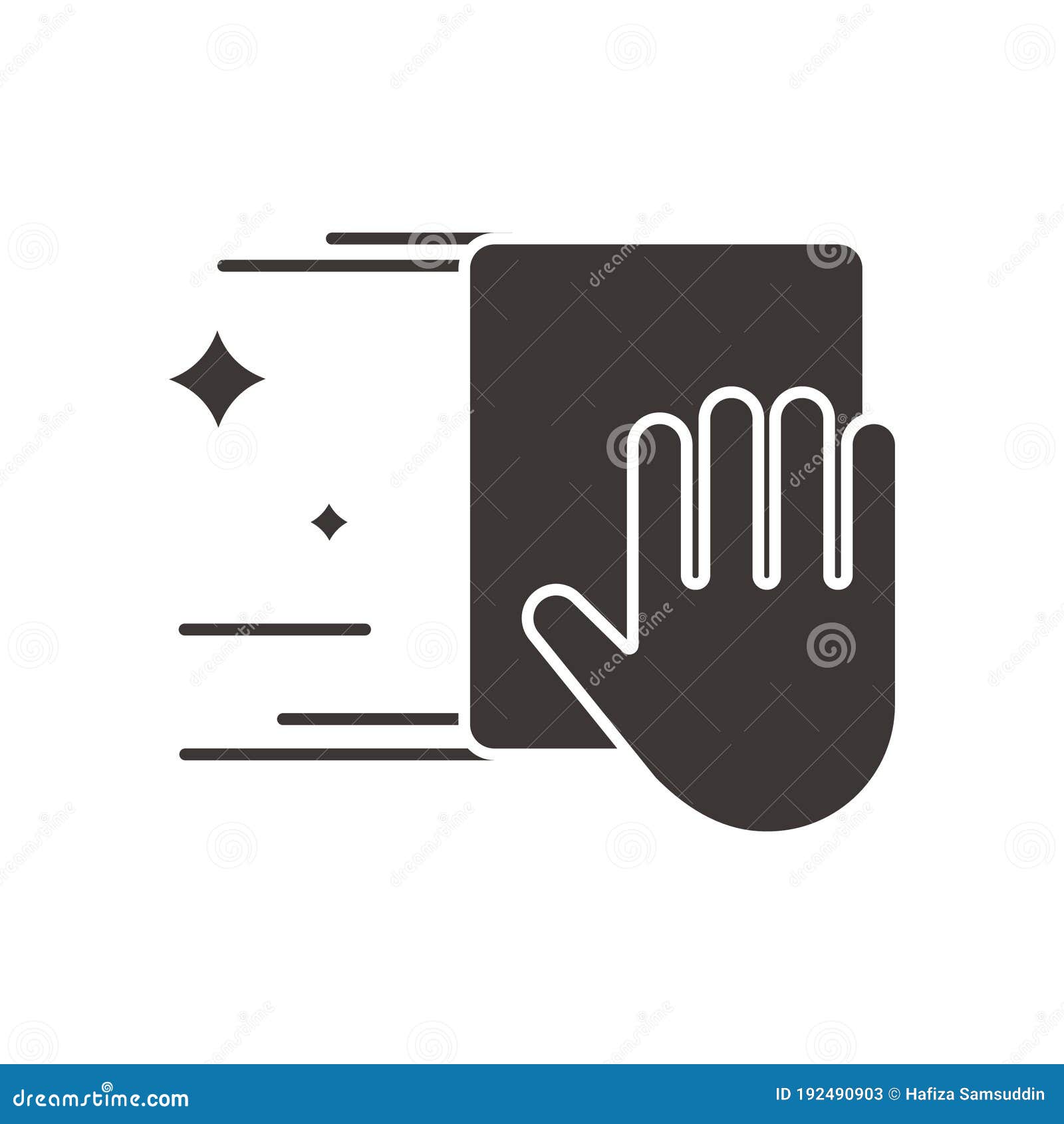 Hand with Wiping Cloth. Vector Illustration Decorative Design Stock ...