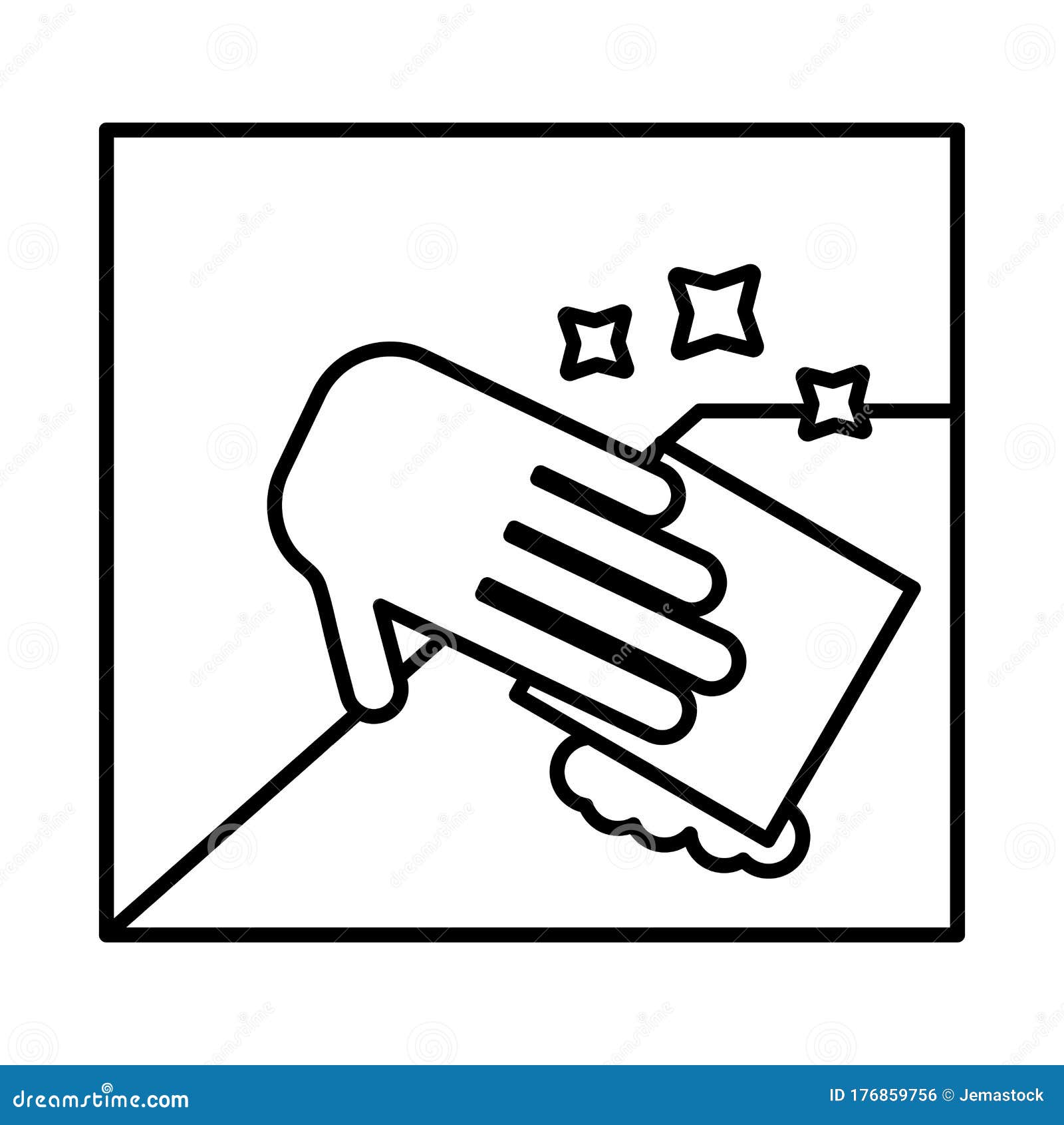 Hand Wiping Line Style Icon Stock Vector - Illustration of overlay ...