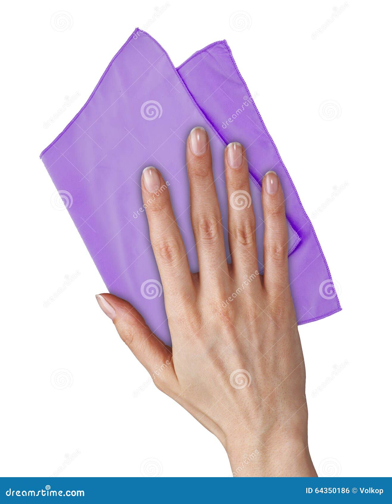 Hand Wiping Surface with Orange Rag Isolated on White Stock Photo ...