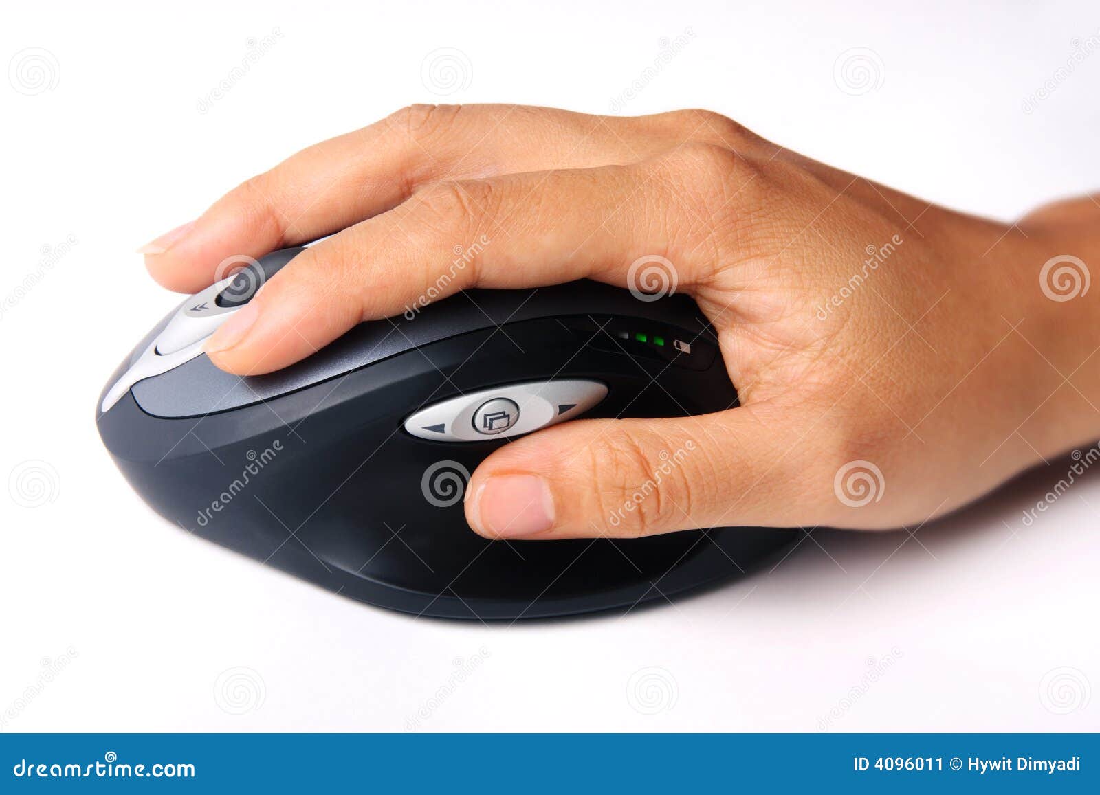 Hand with wireless mouse stock image. Image of equipment - 4096011