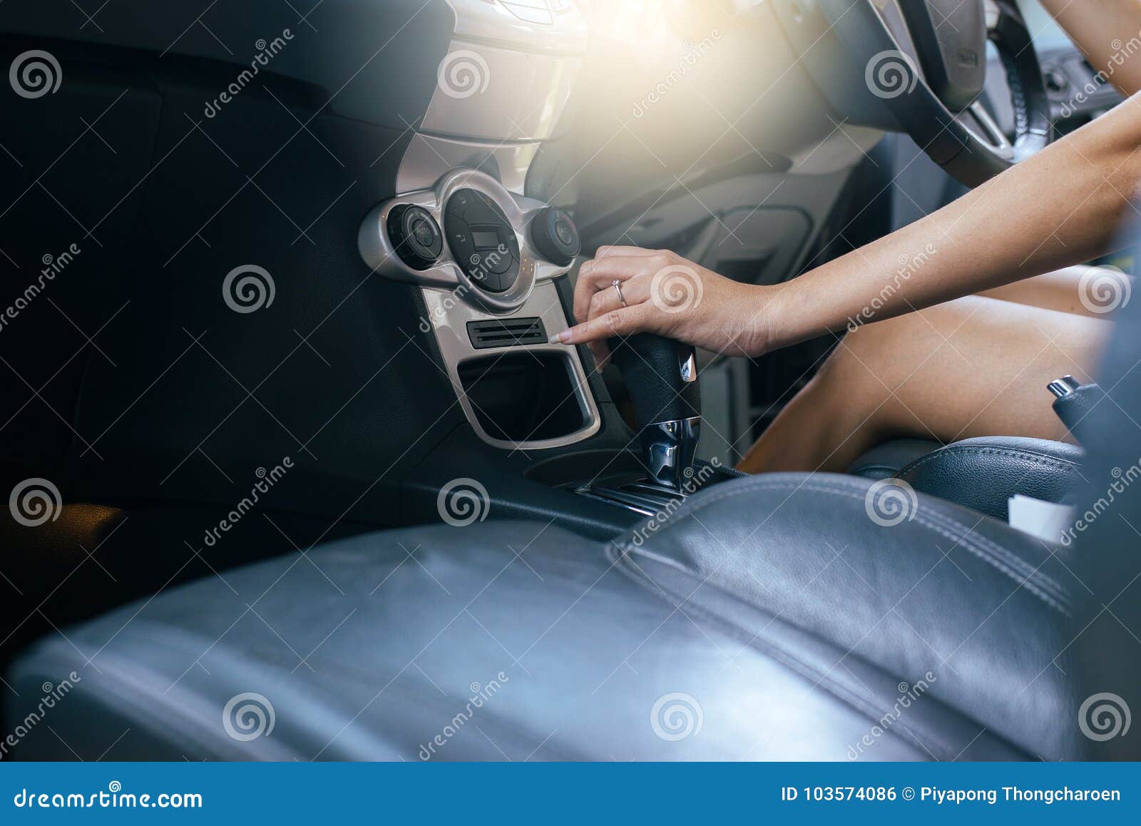 Hand Woman on Automatic Gear Shift Stock Photo - Image of ...