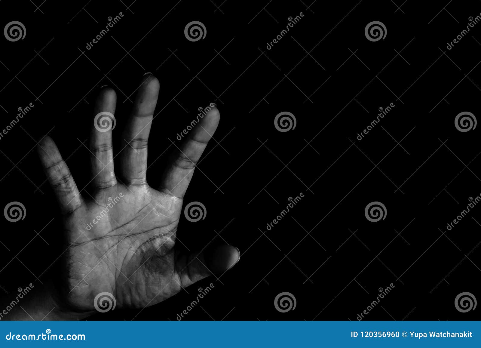 Hand of woman reaching out stock illustration. Illustration of dark ...