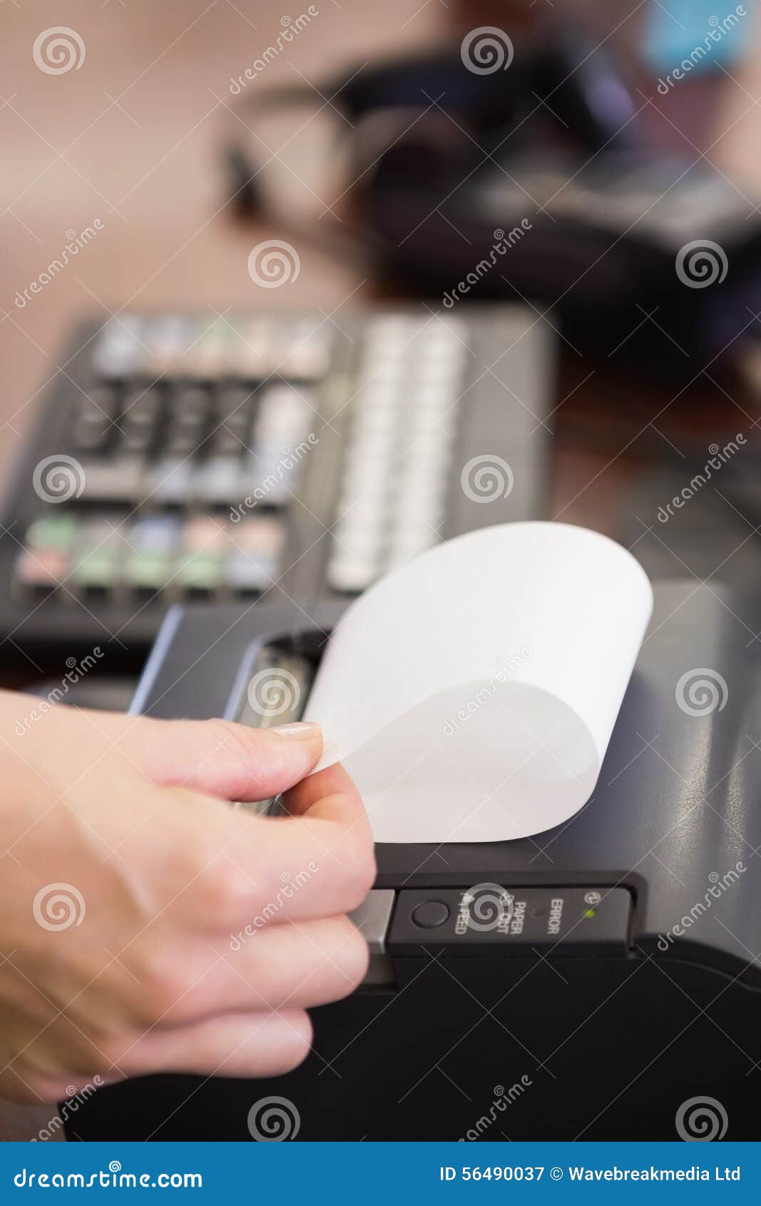 Hand of Woman Taking Receipt Stock Image - Image of customer, store ...