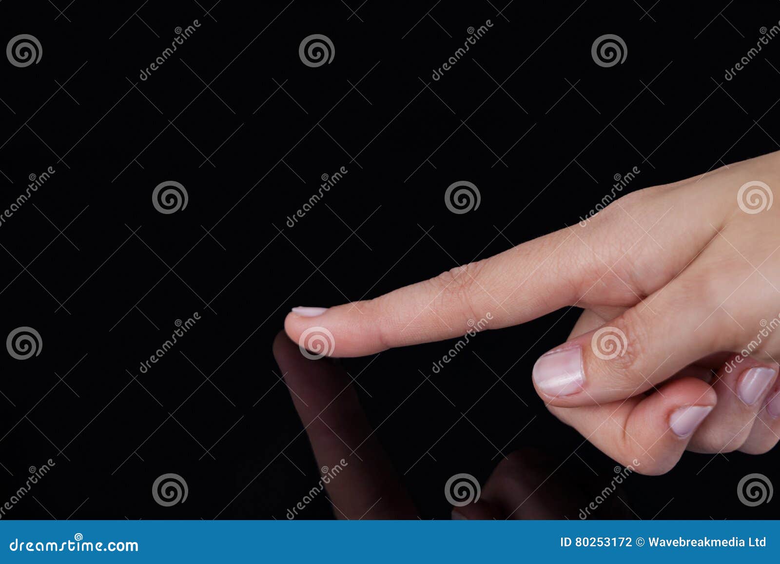 Hand of a Woman Touching Glass Stock Photo - Image of conceptual, black ...