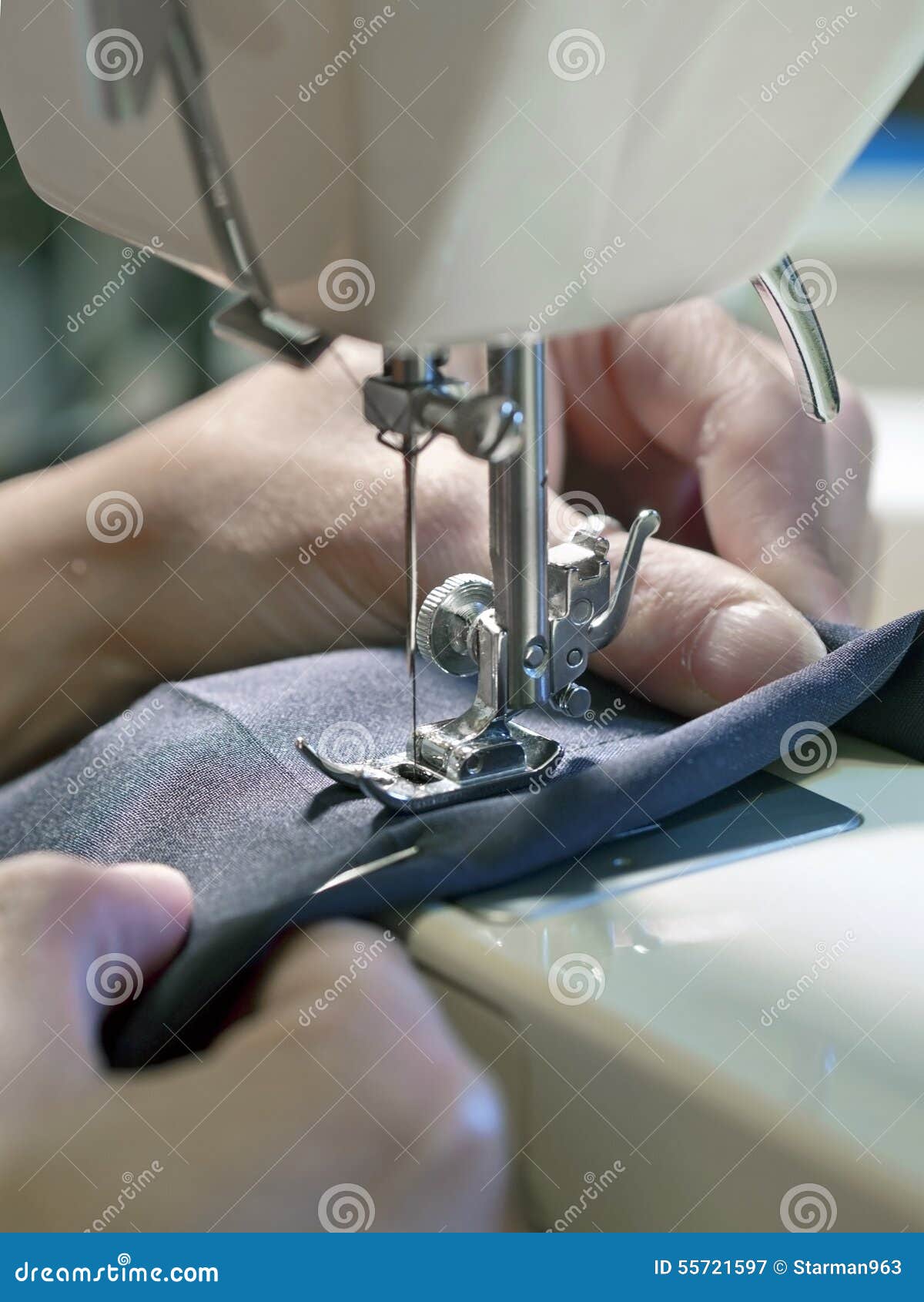 Hand of Woman Working with Old Sewing Machine Stock Image - Image of ...