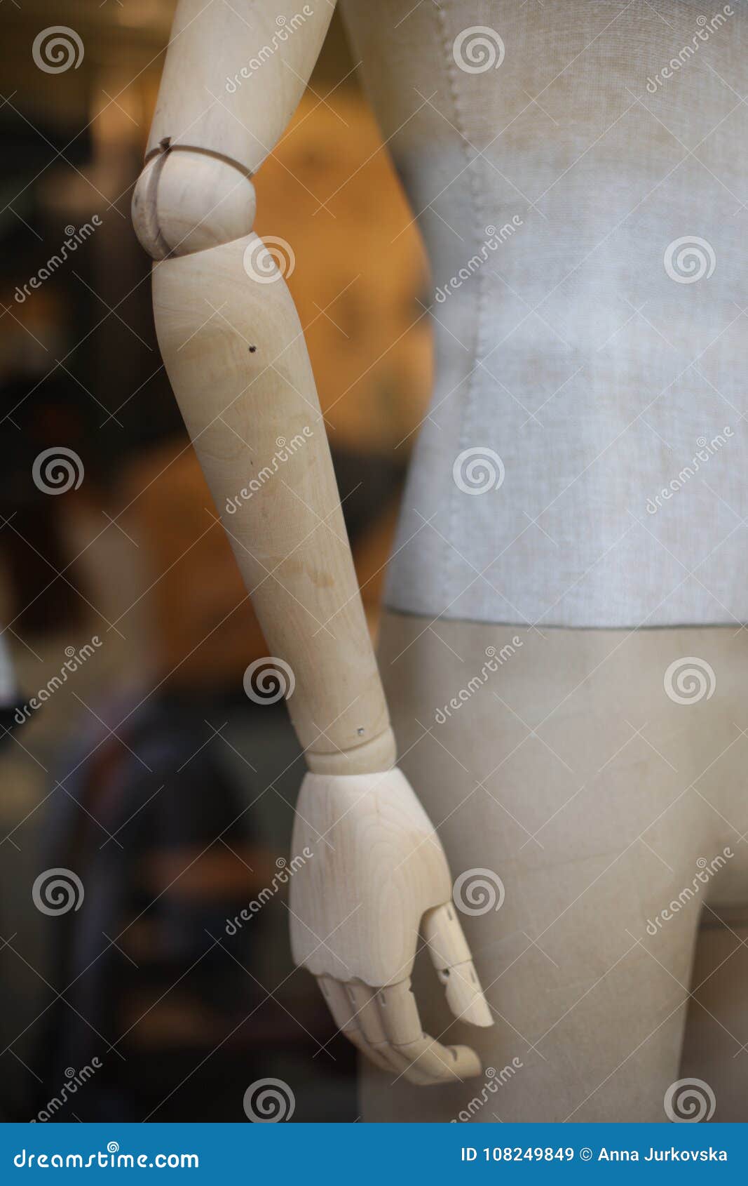 The Hand of the Wooden Dummy Stock Image - Image of clothing, elbow ...