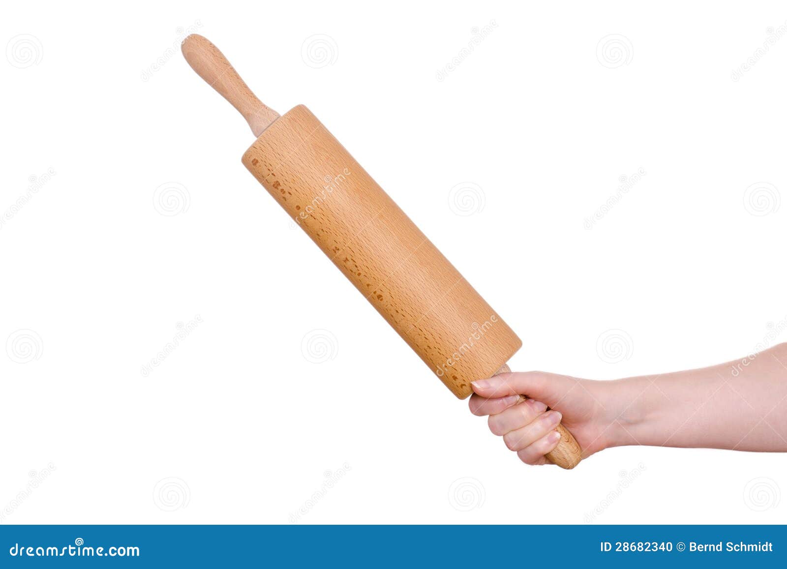 Hand with Wooden Rolling Pin Stock Photo - Image of space, weapon: 28682340