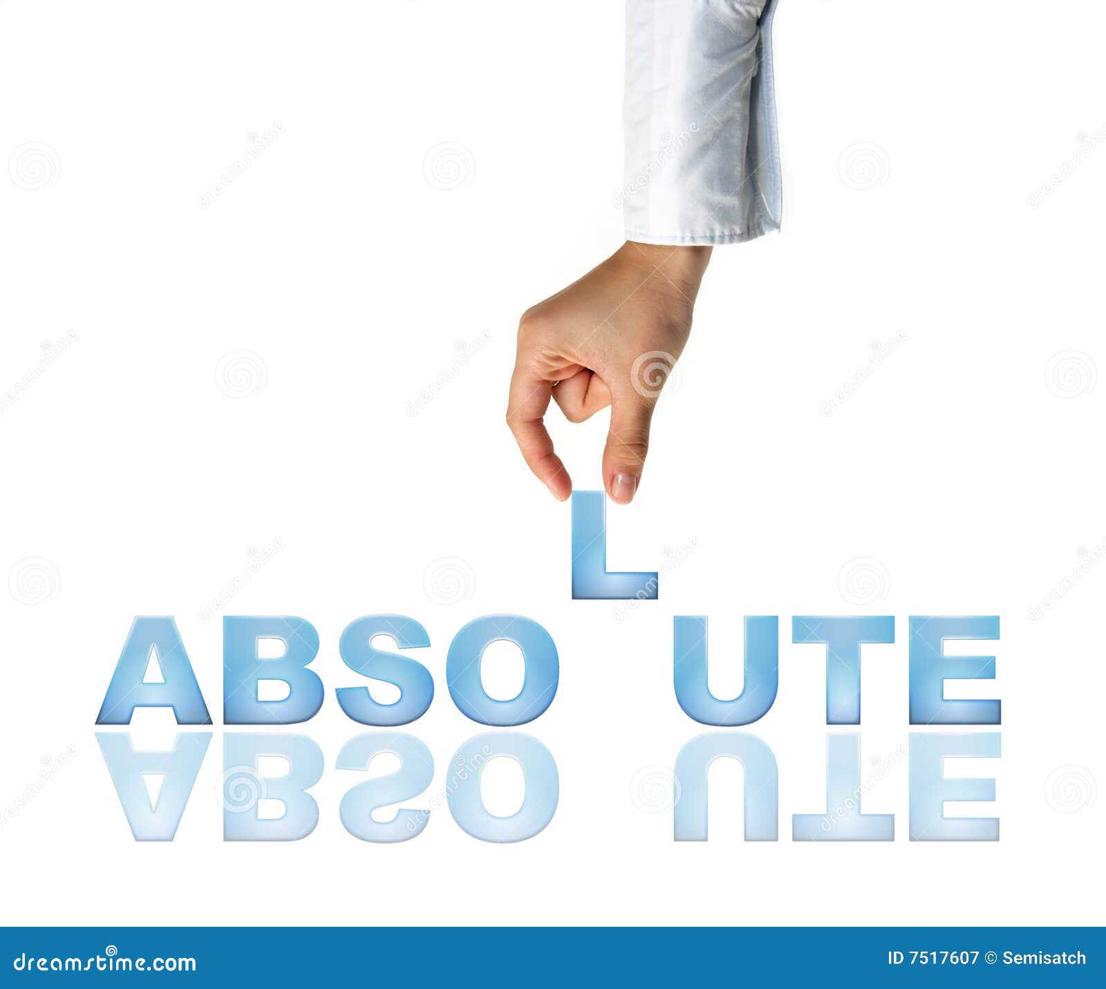 Hand and word Absolute stock image. Image of absolute - 7517607