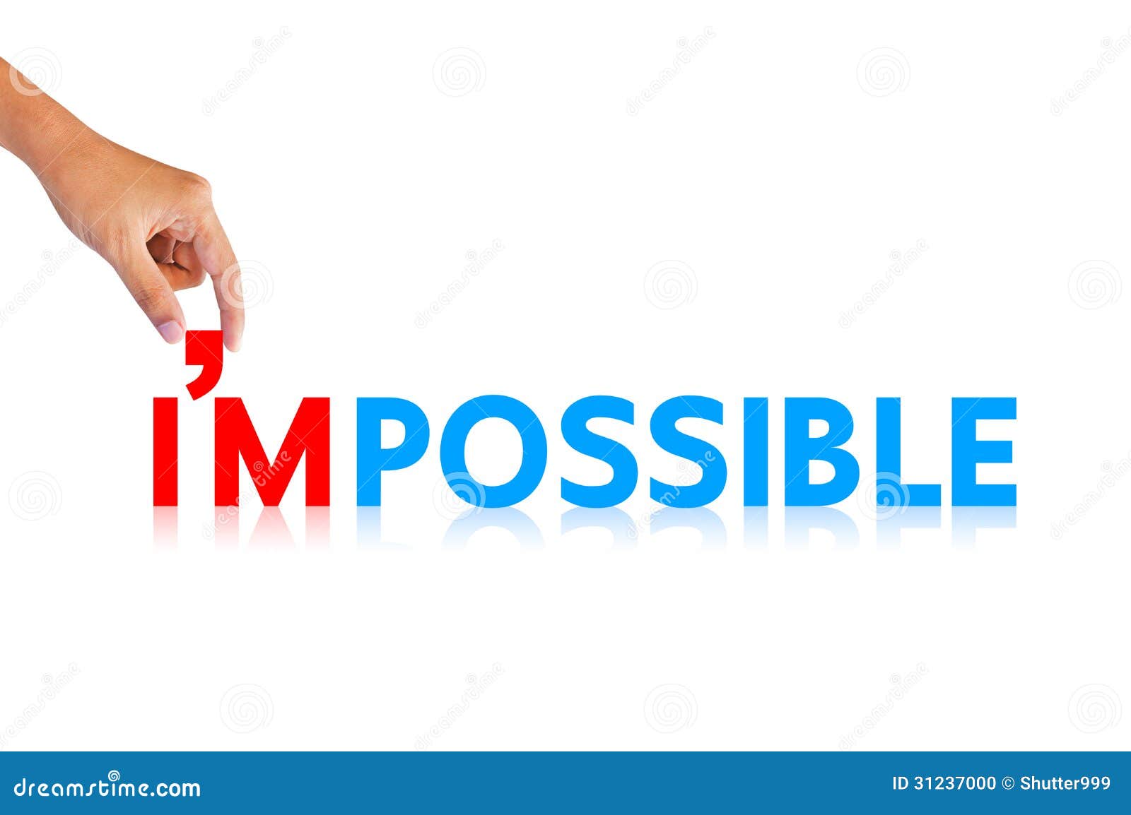 Hand And Word I'm Possible Stock Photo - Image: 31237000