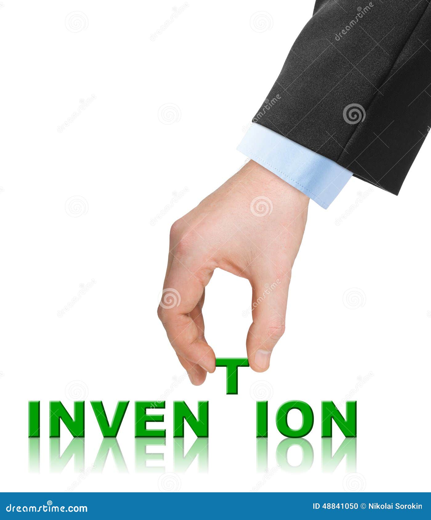 Hand and word Invention stock photo. Image of improvement - 48841050