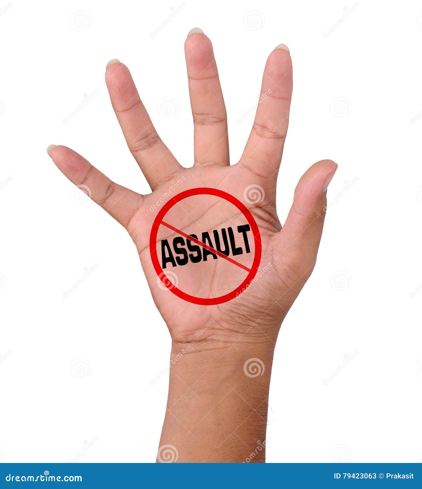 Hand and word No Assault stock image. Image of palm, finger - 79423063