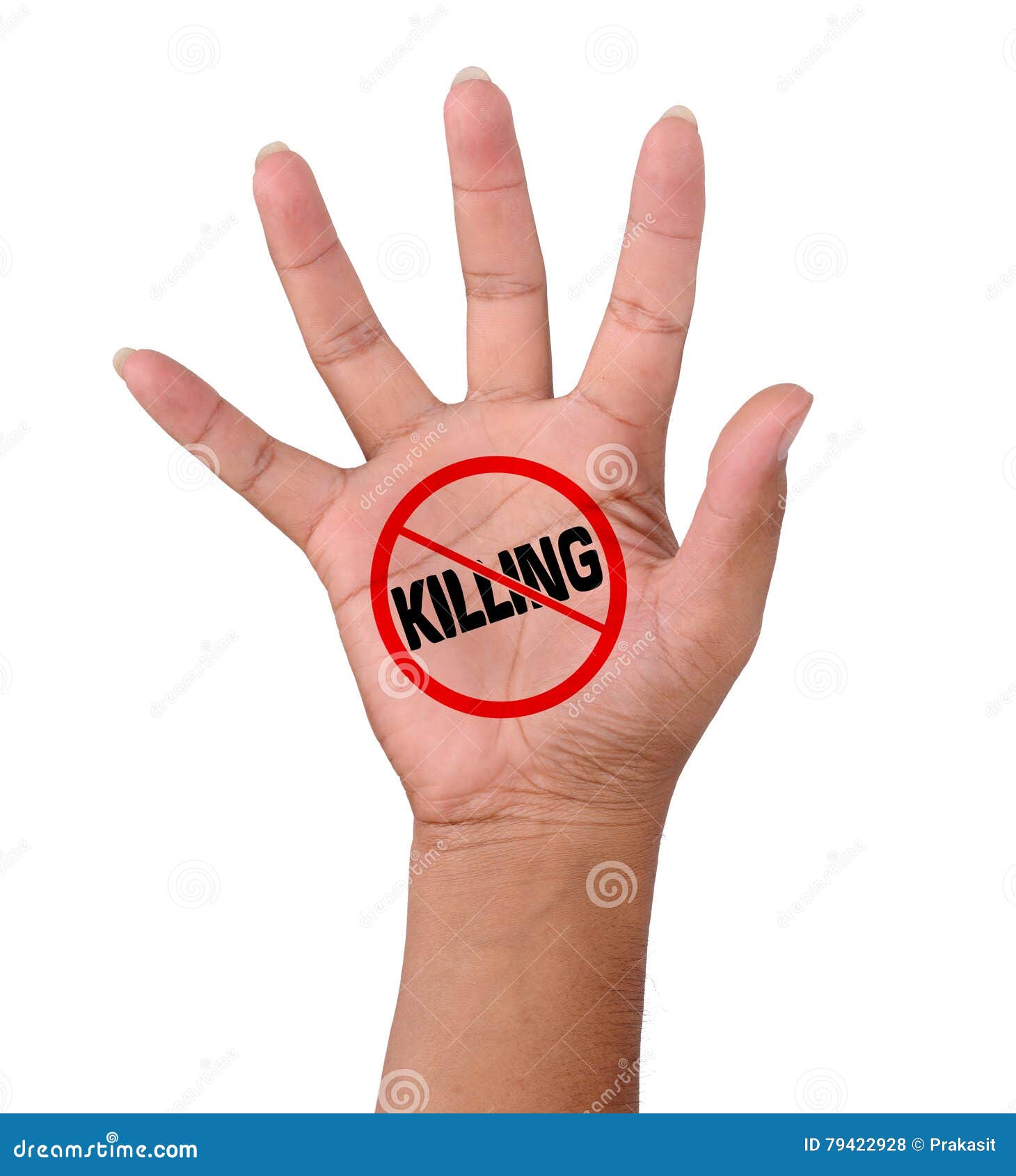 Hand and word No Killing stock photo. Image of concept - 79422928
