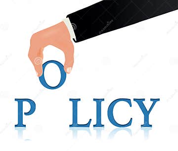 Hand and the word Policy stock illustration. Illustration of numbers ...
